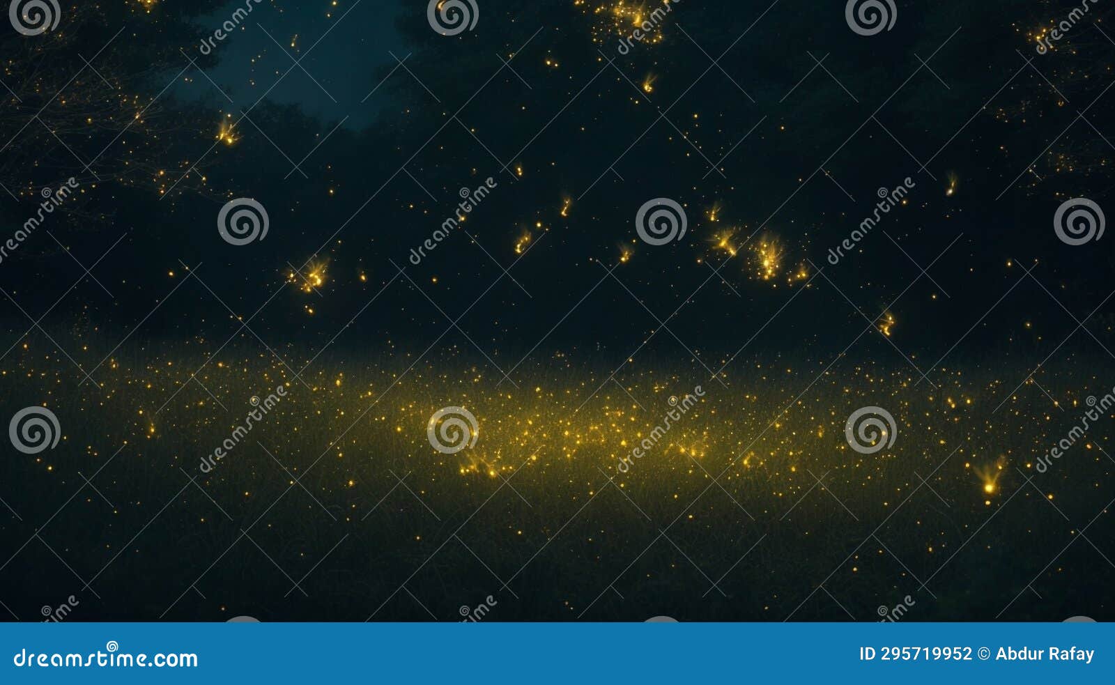 A Group of Fireflies Creating Intricate Patterns in the Air Stock ...