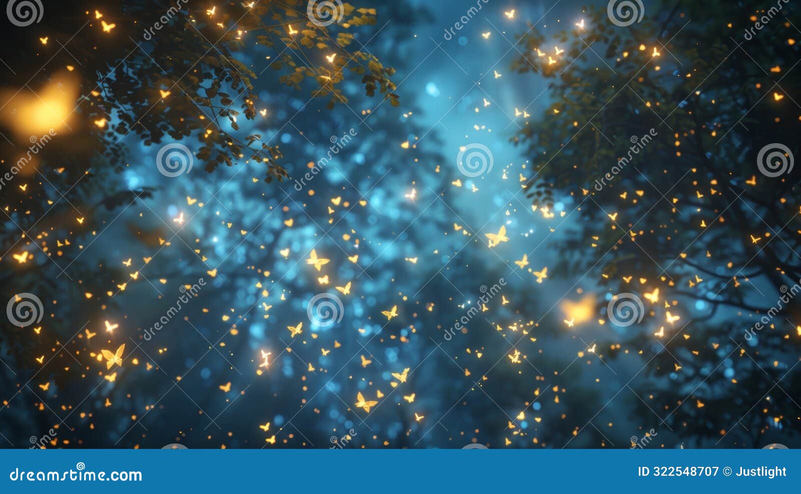 A Group of Fireflies Illuminate the Night Sky Representing the Quantum ...