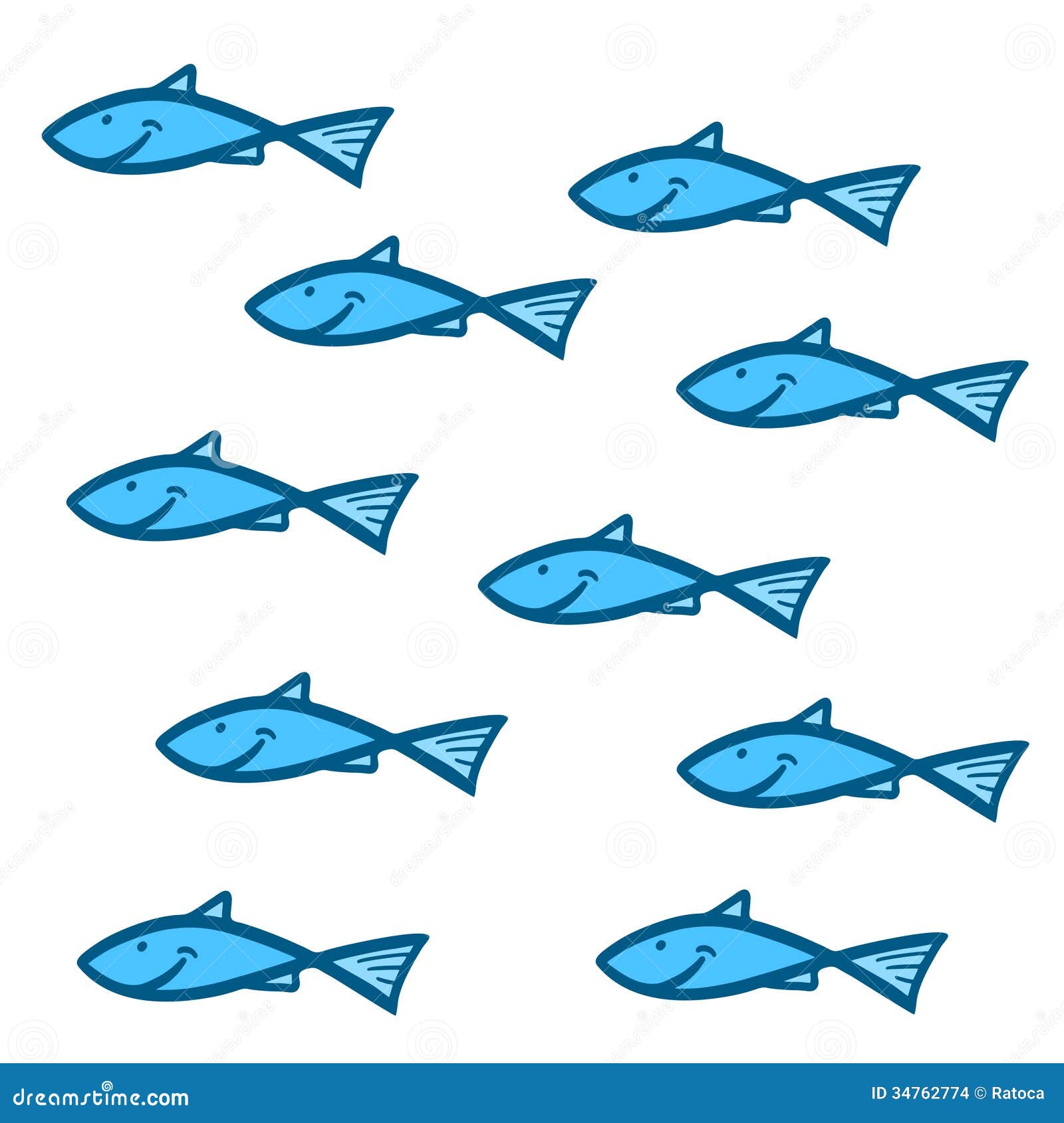 Group fish stock vector. Illustration of pack, tank, animal - 34762774