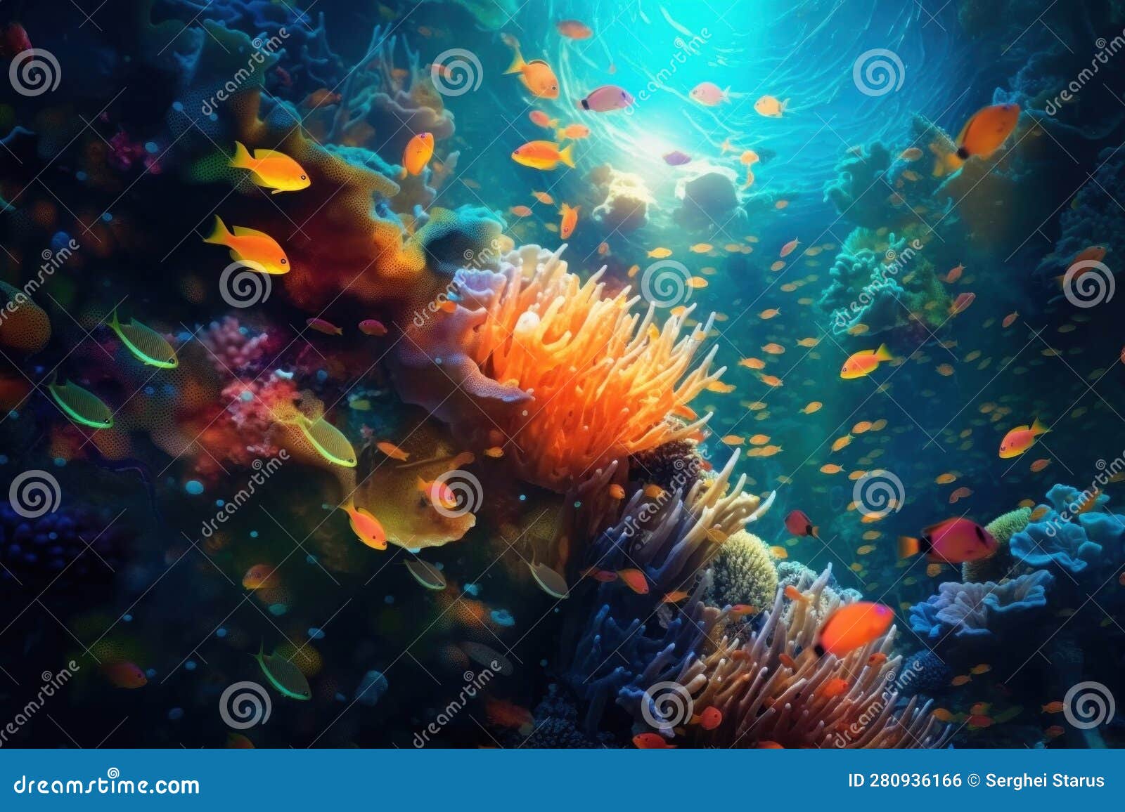 A Group of Fish Swimming Around a Coral Reef. Generative AI Image ...