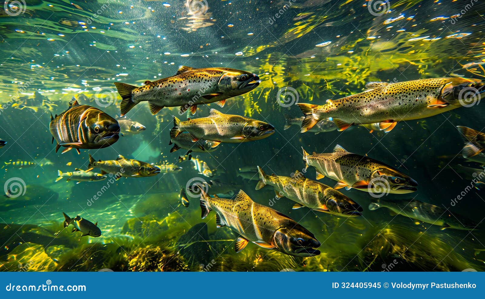 A Group of Fish Swimming in the Water Stock Image - Image of swim ...