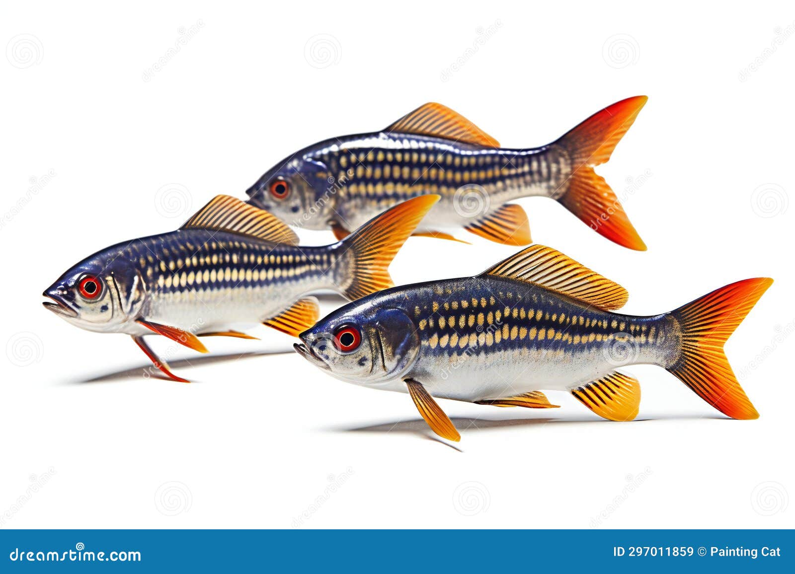 A Group of Fishes Isolated on White Background Stock Illustration ...