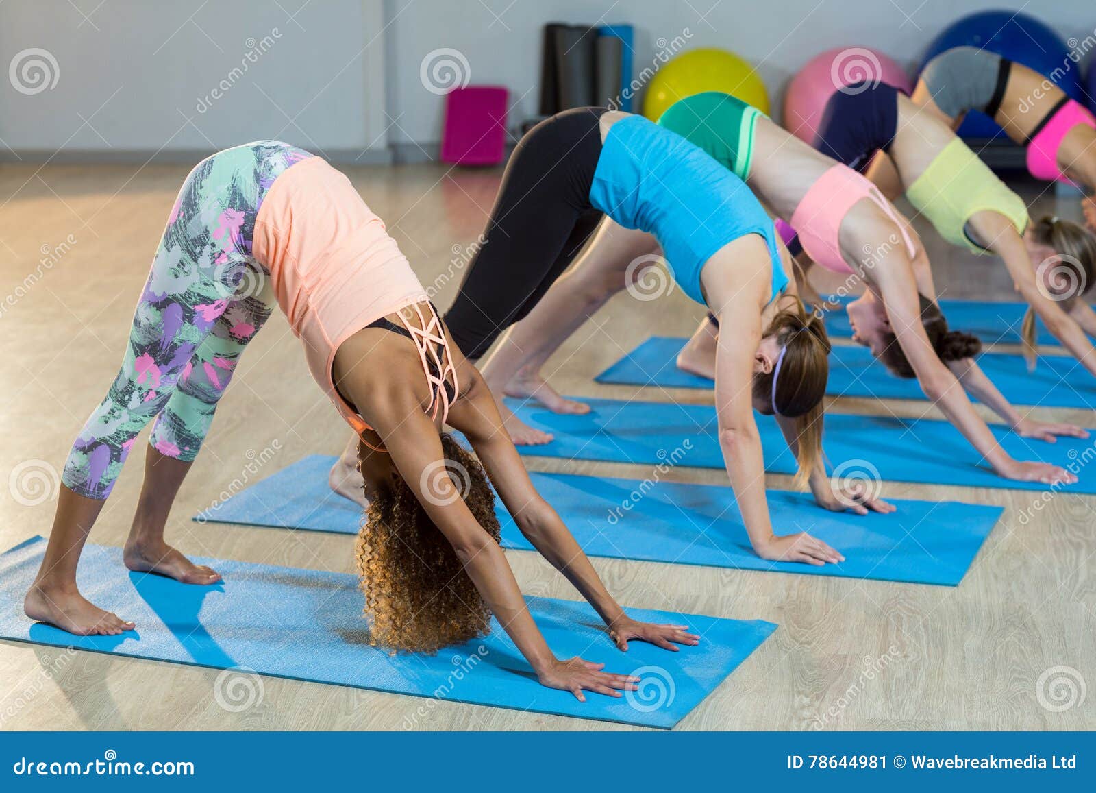 Group of Fitness Team Performing Stretching Exercise Stock Image ...