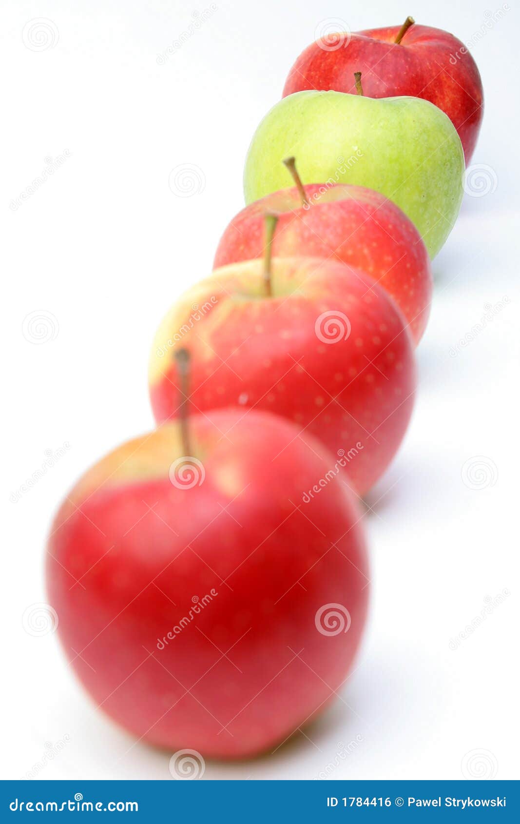 Group of five apples stock photo. Image of dessert, slim - 1784416