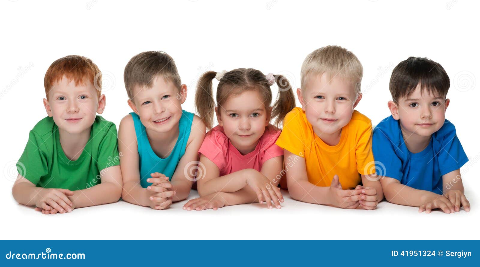 Group Of Five Happy Children Stock Photo | CartoonDealer.com #45329526