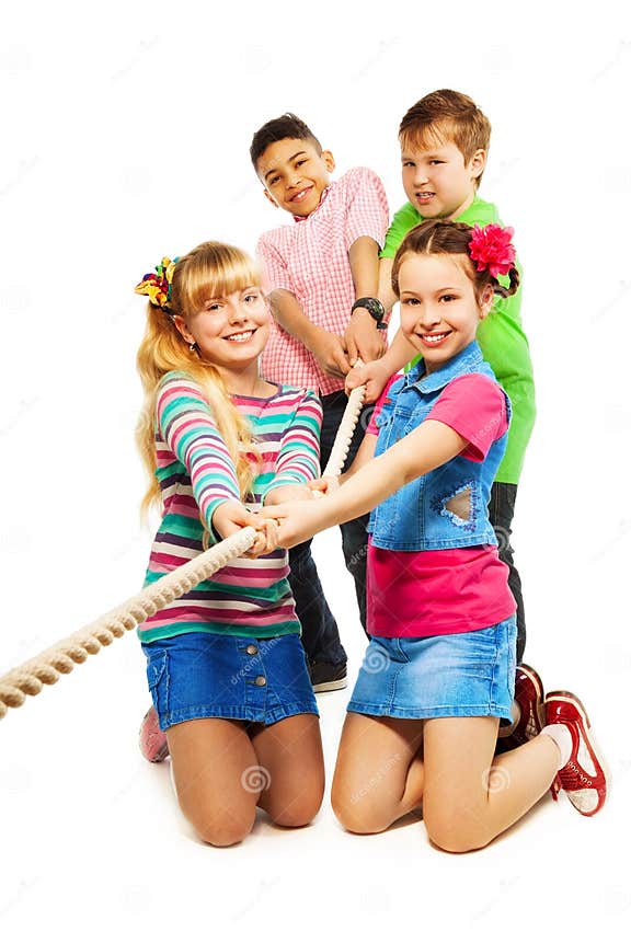 Rope pulling team contest stock image. Image of happy - 30293813
