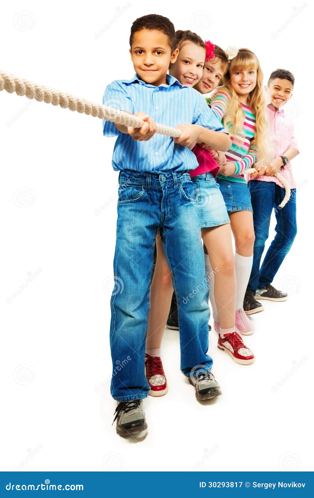 Team pulling in line stock image. Image of kids, happiness - 30293817