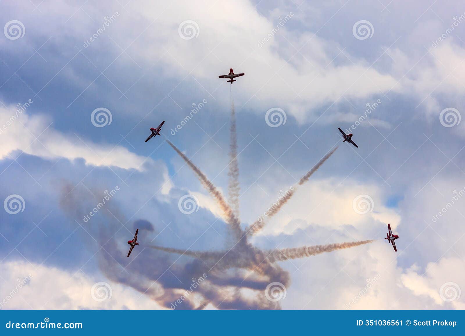 A Group of Five Fighter Jets are Flying in Formation Stock Image ...