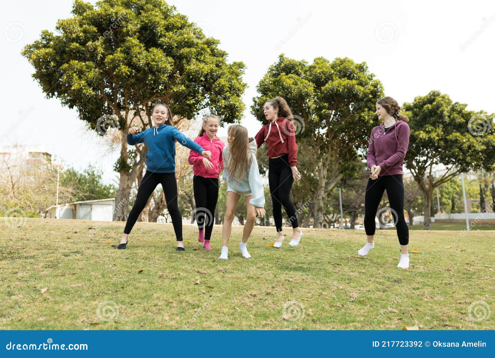 Group of Five Girls Smiling Stock Photo - Image of friendship, girl ...