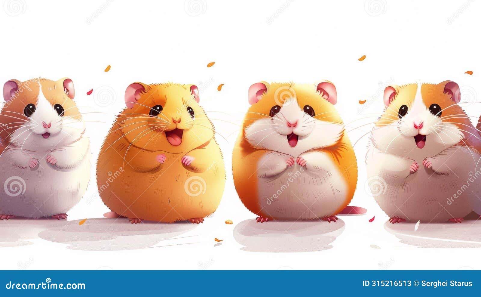 A Group of Five Hamsters are Standing Next To Each Other, AI Stock ...