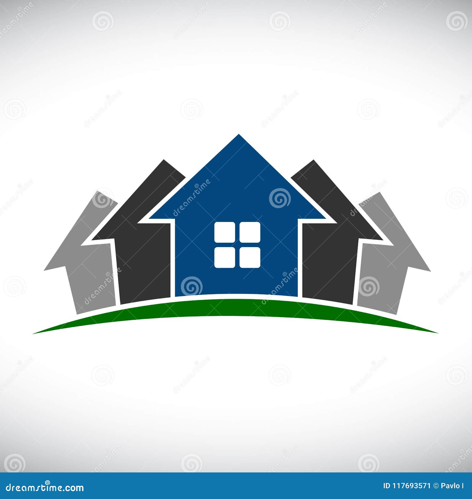 Group of Five House - Vector Stock Vector - Illustration of concept ...
