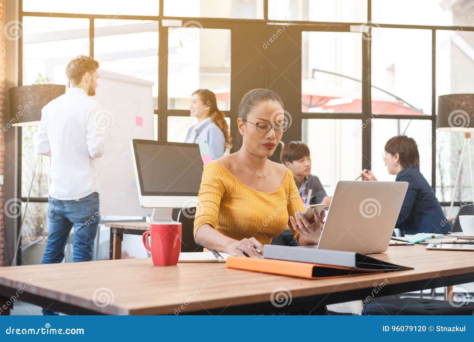 Group of Five Multi Generation of Creative Work Place, Modern St Stock ...