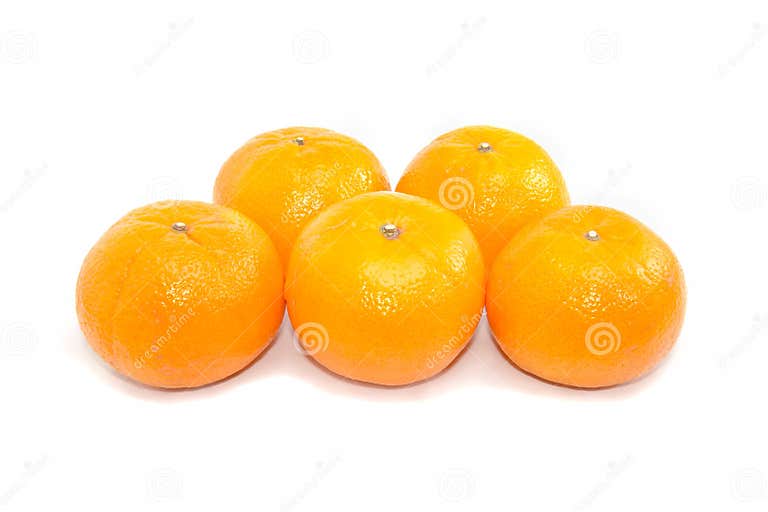 Group Five Oranges on White Background Stock Photo - Image of nature ...