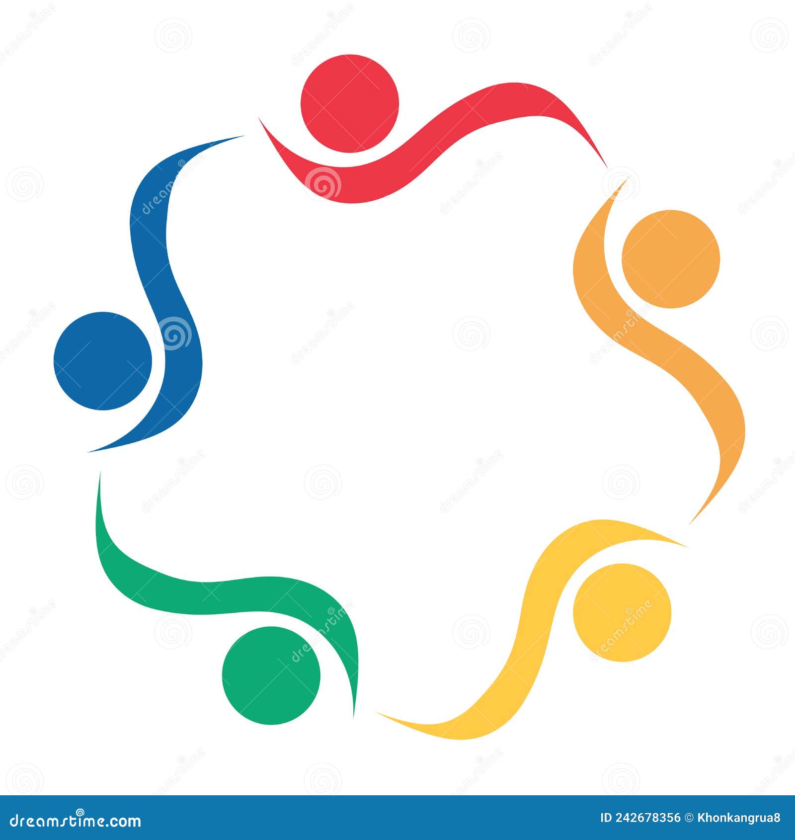 Group of Five People in a Circle.Teamwork Meeting Stock Vector ...