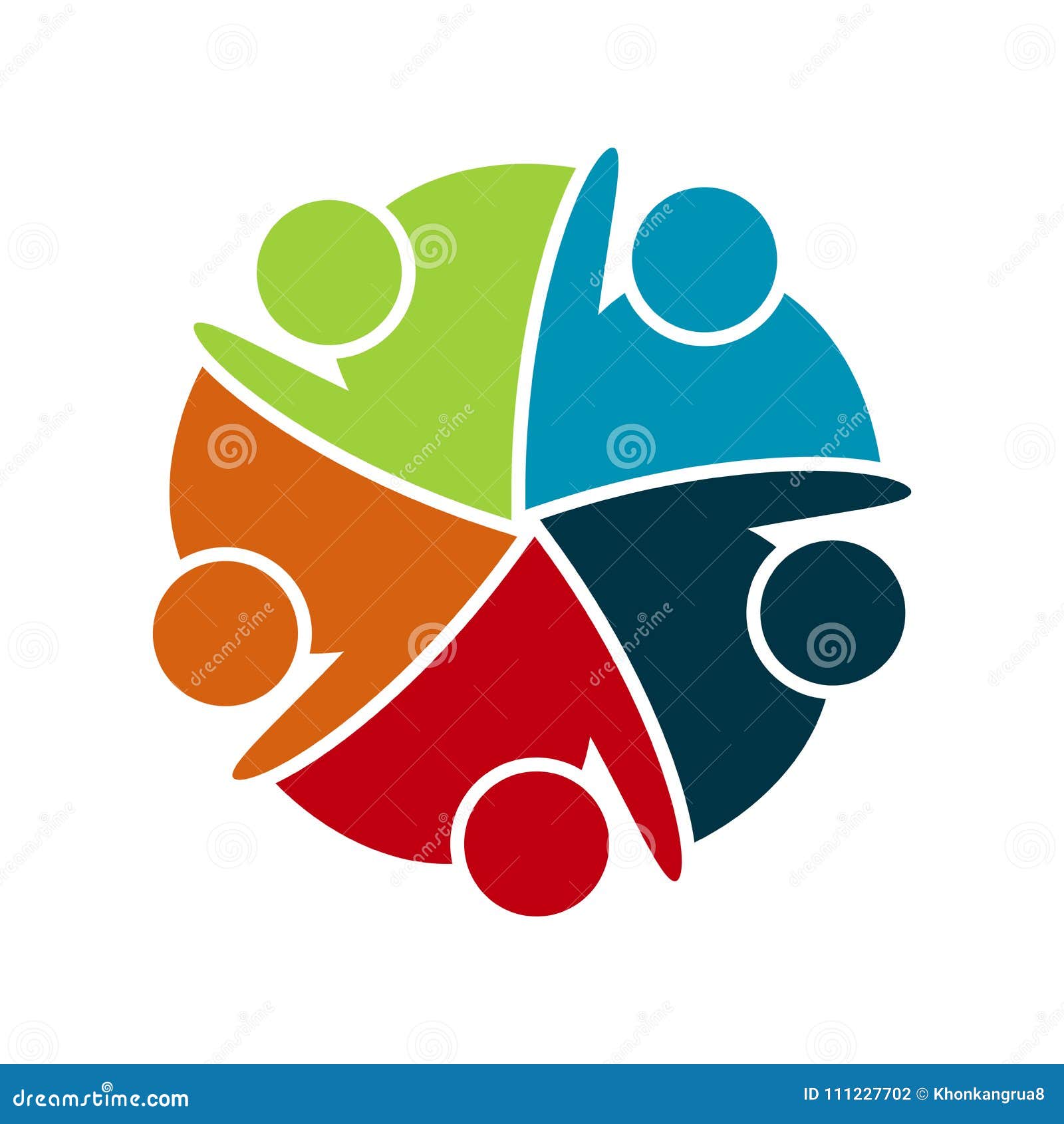 Group of Five People in a Circle.Teamwork Meeting.people are Meeting in ...