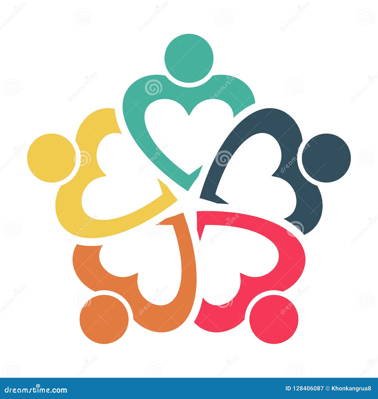 Five People Logo In A Circle Holding Hands.The Summit Workers Are ...