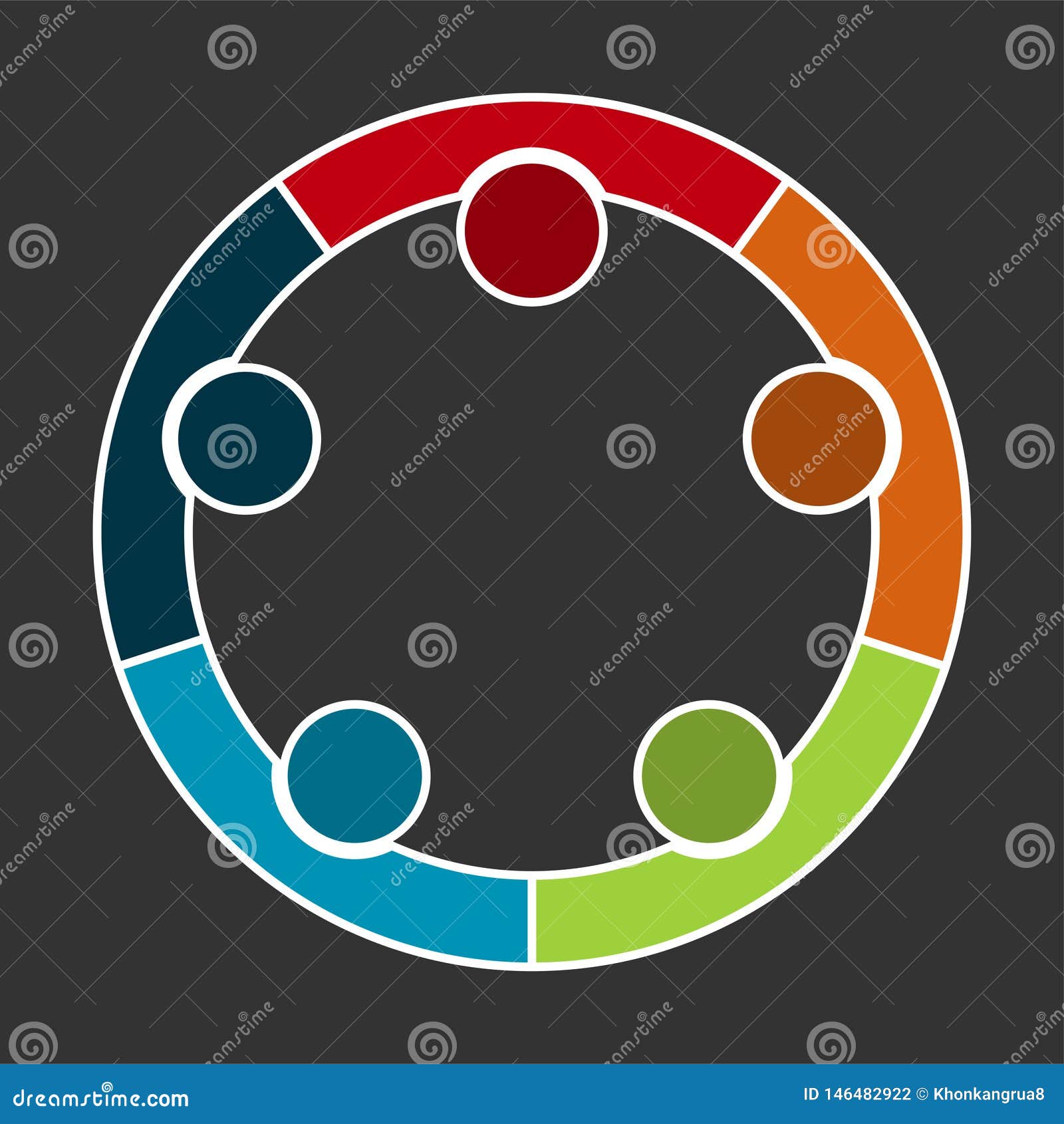 Group of Five People in a Circle.Teamwork Meeting.people are Meeting in ...