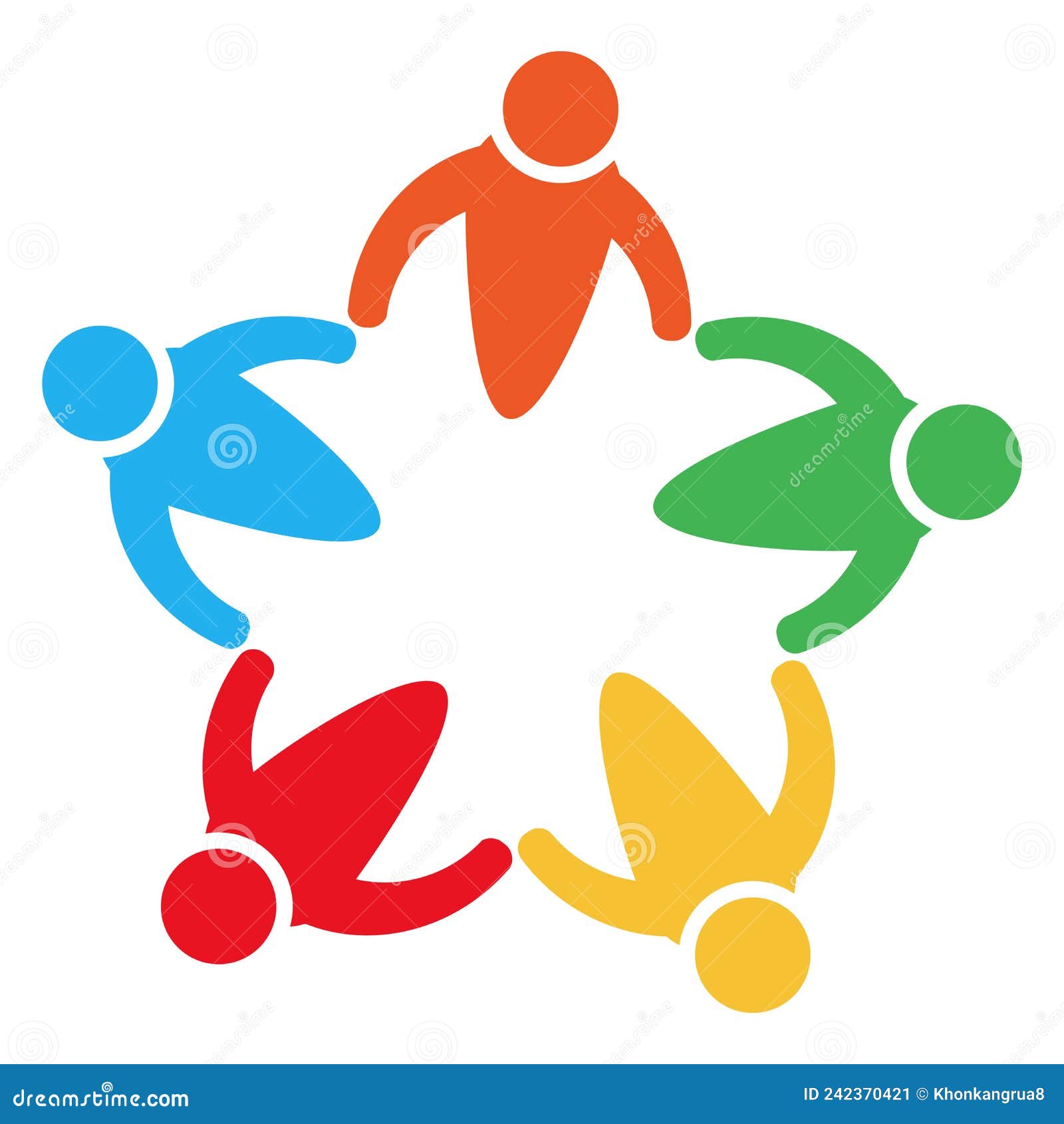 Group of Five People in a Circle.Teamwork Meeting.people are Meeting in ...