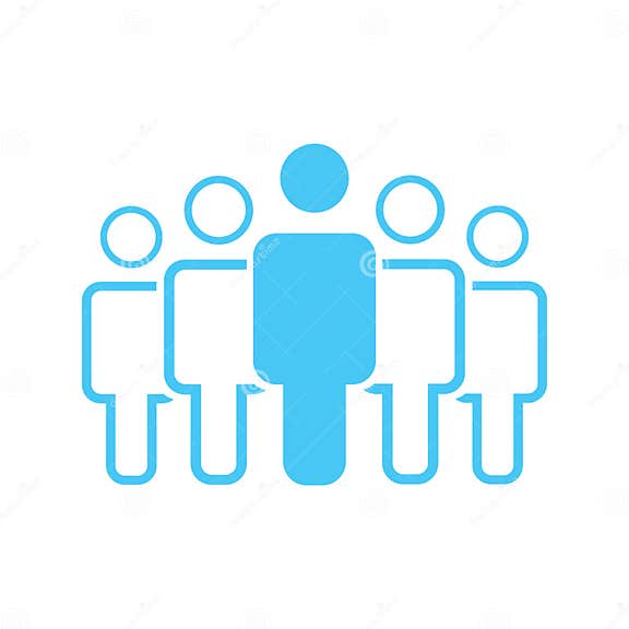 Group of Five People or Group of Users Standing Flat Vector Icon for ...