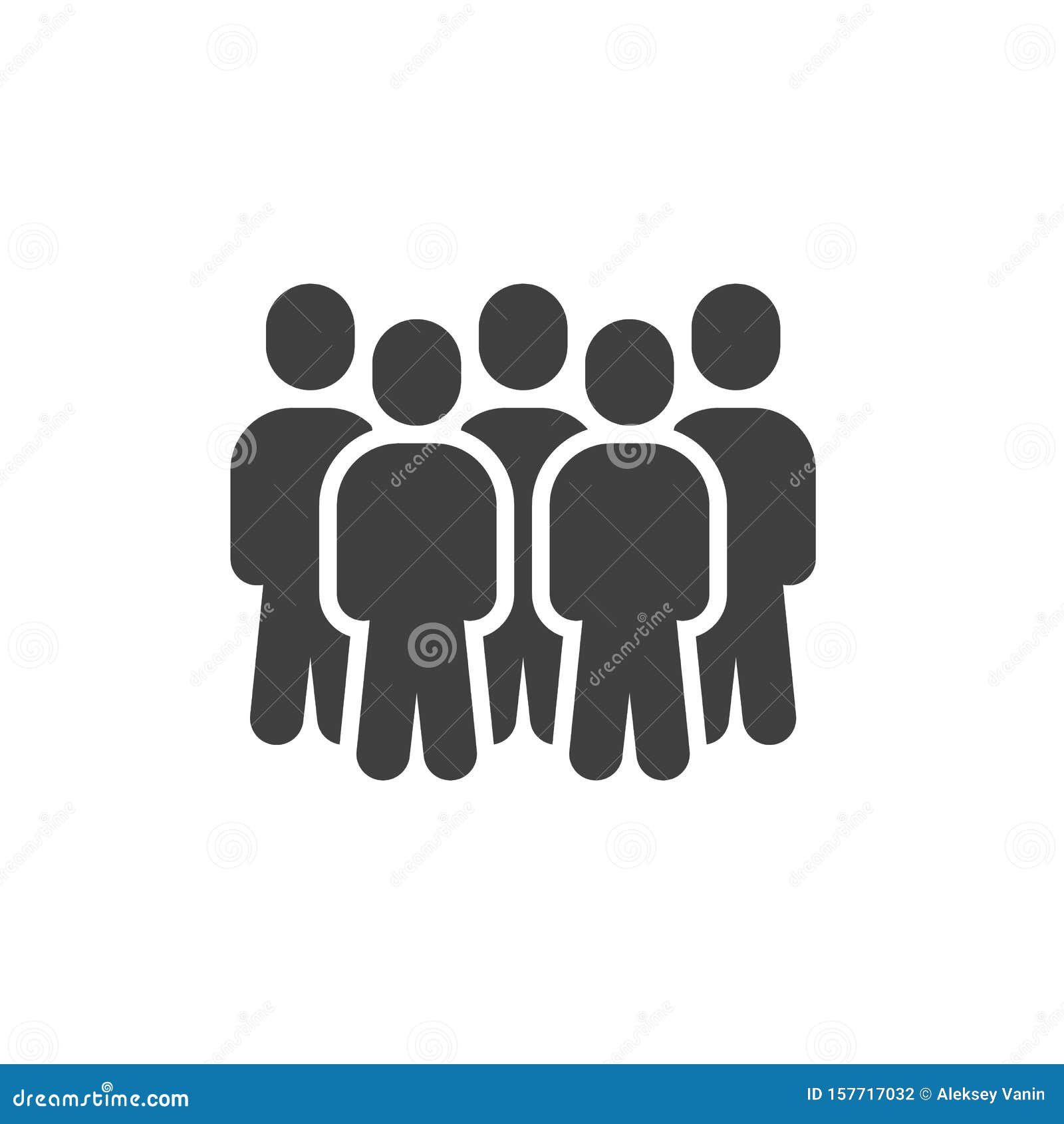 Group of Five People Vector Icon Stock Vector - Illustration of profile ...