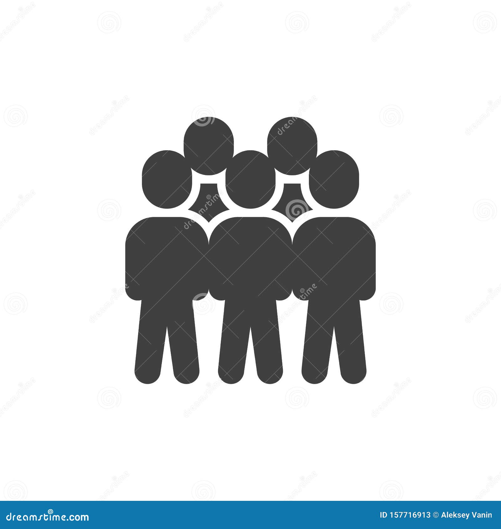 Group of Five People Vector Icon Stock Vector - Illustration of ...