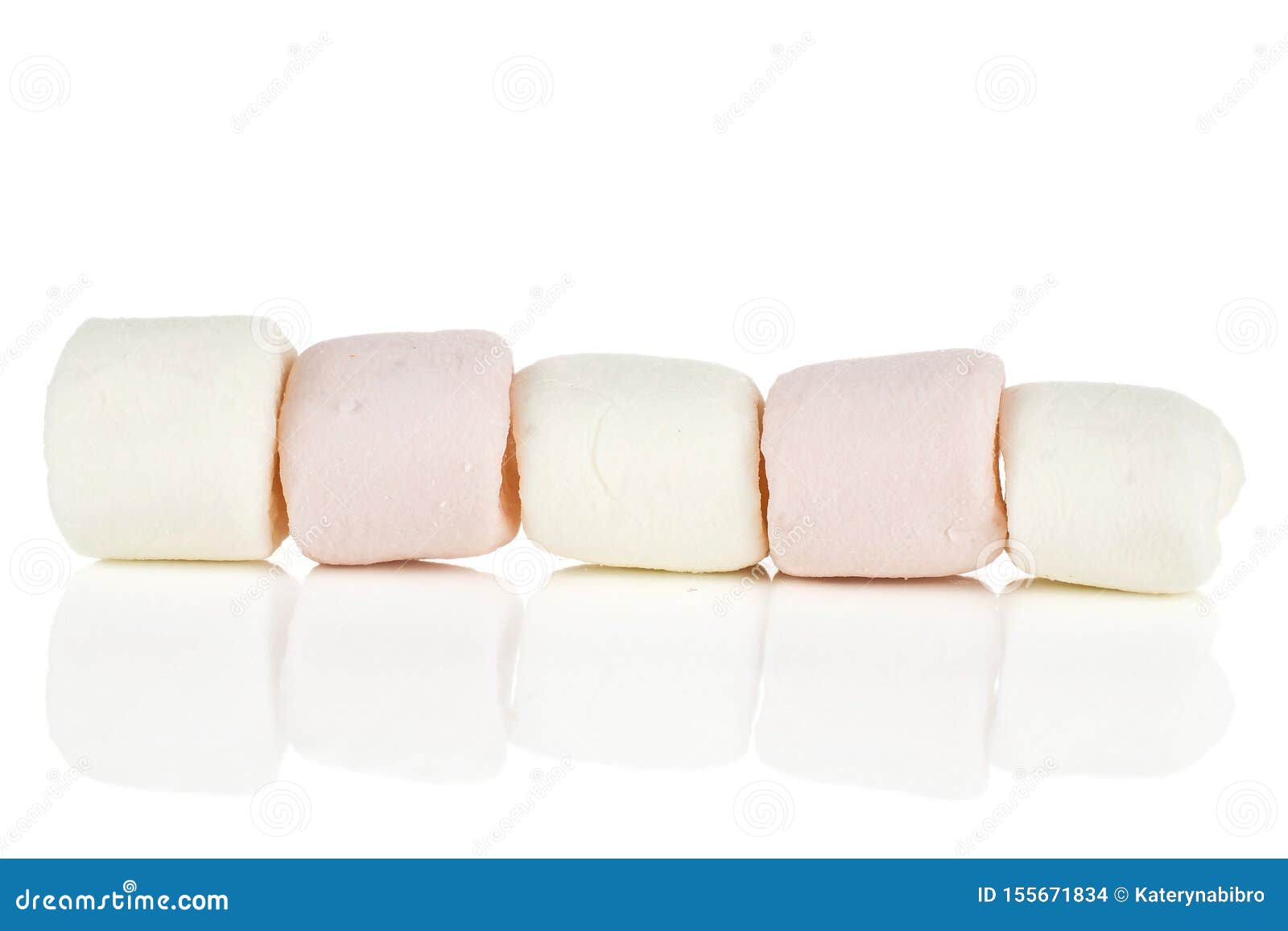 Sweet Fluffy Marshmallow Isolated on White Stock Photo - Image of airy ...