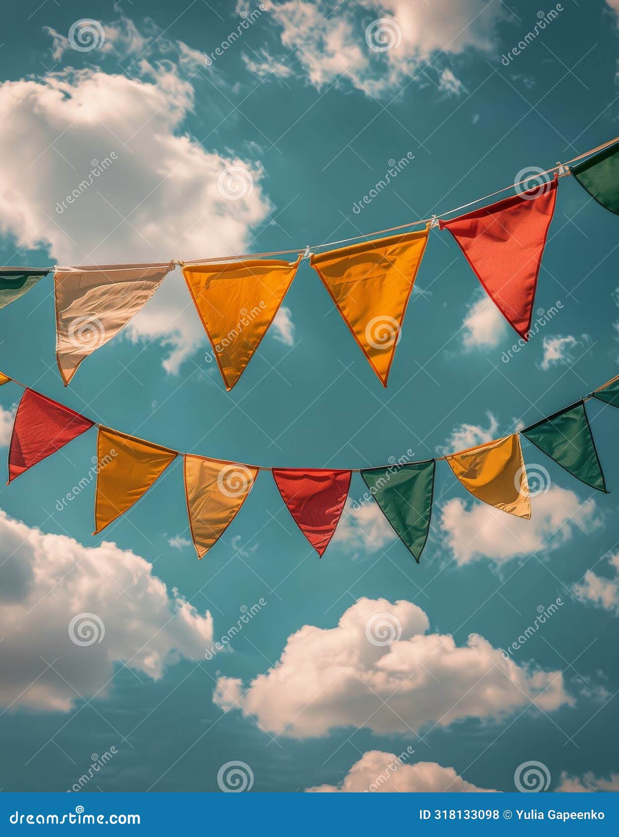 Group of Flags Flying in the Air Stock Photo - Image of festive, varied ...