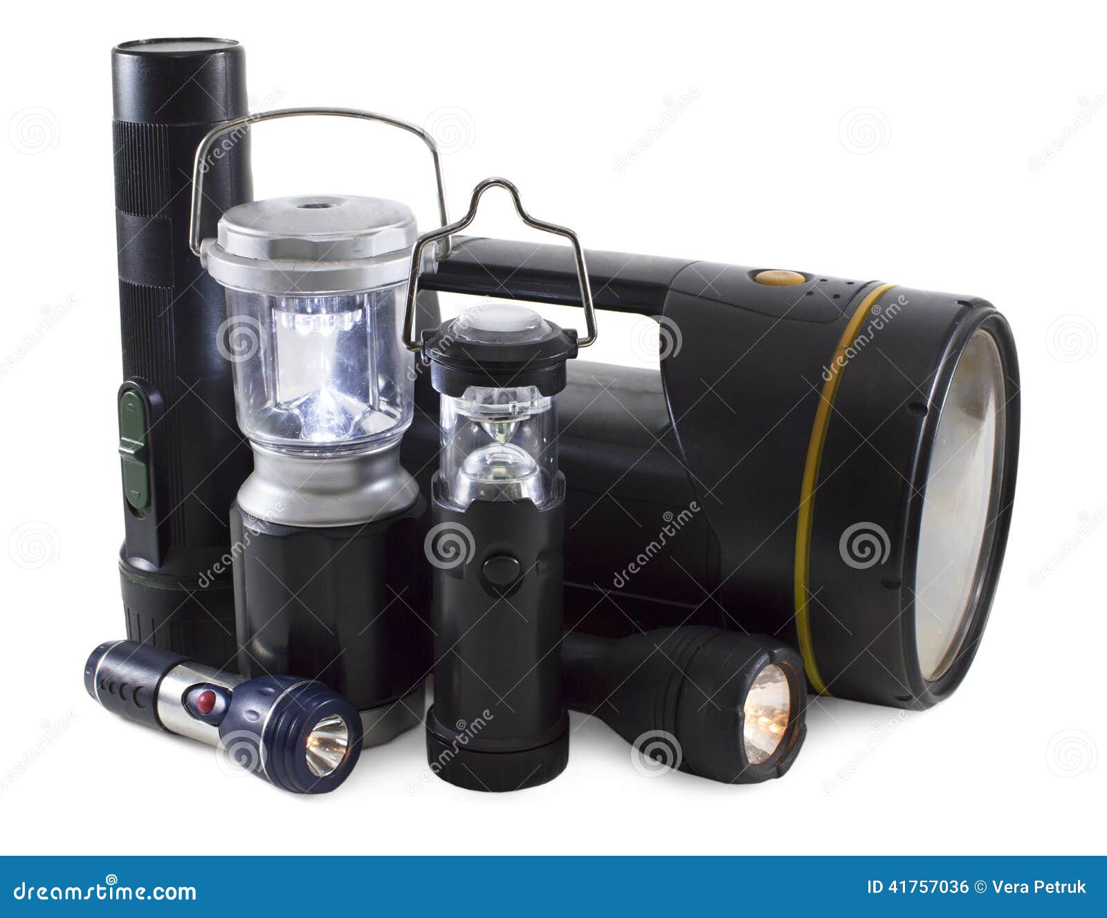 Group of flashlights stock photo. Image of button, bright - 41757036