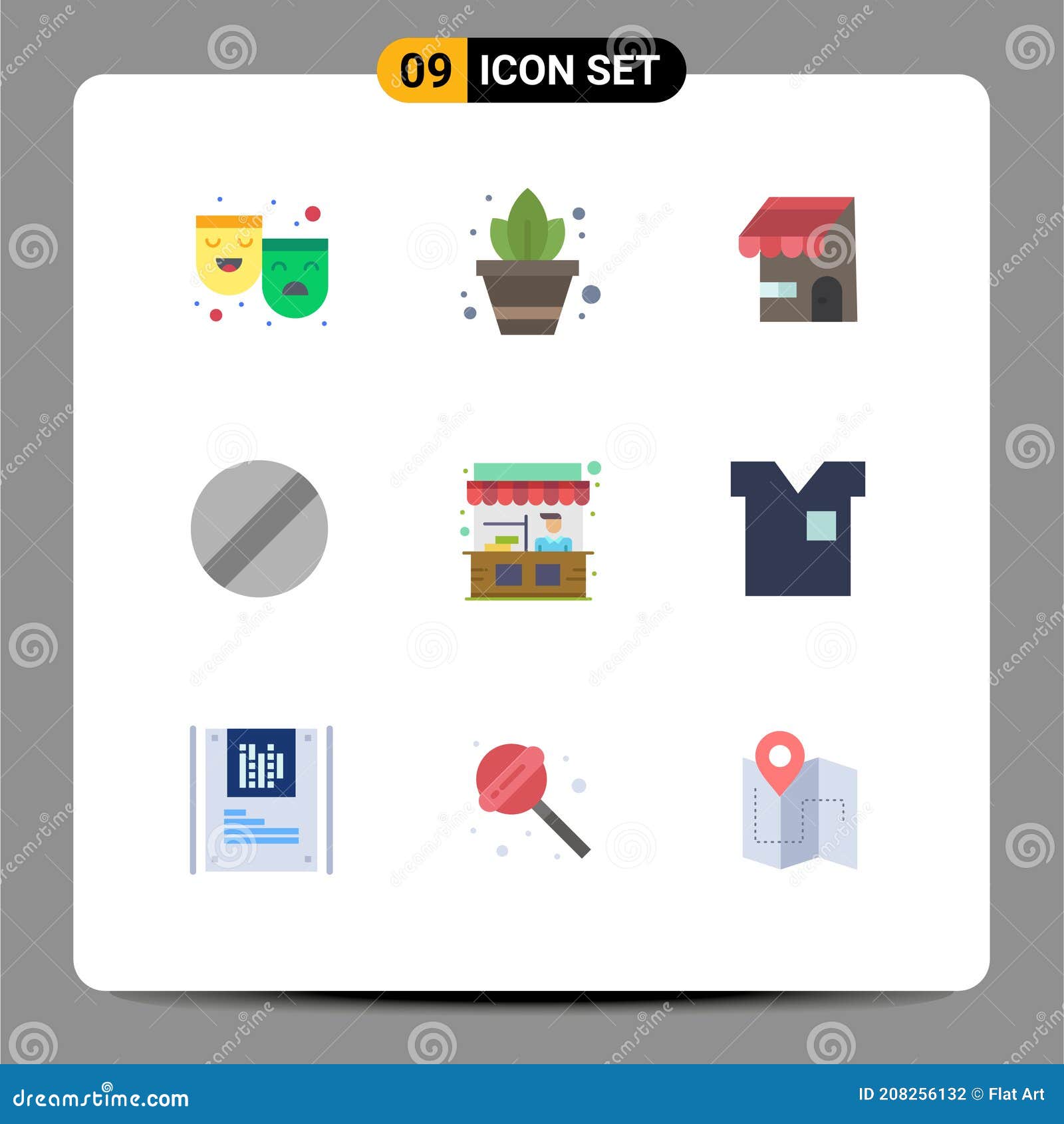 Stock Vector Icon Pack of 9 Line Signs and Symbols for Clothes, Stand ...