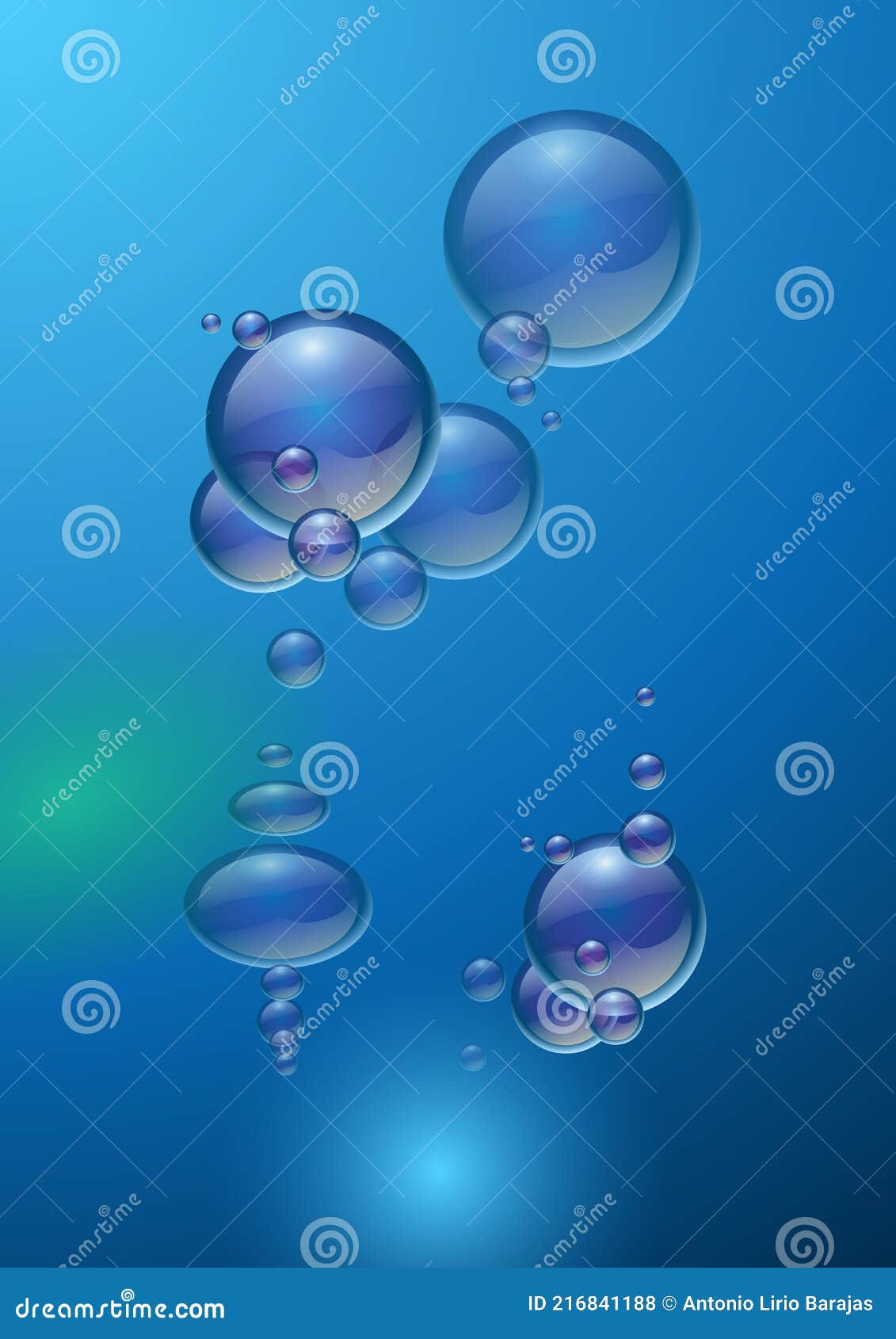 A Group of Floating Bubbles. Digital Illustration Stock Illustration ...