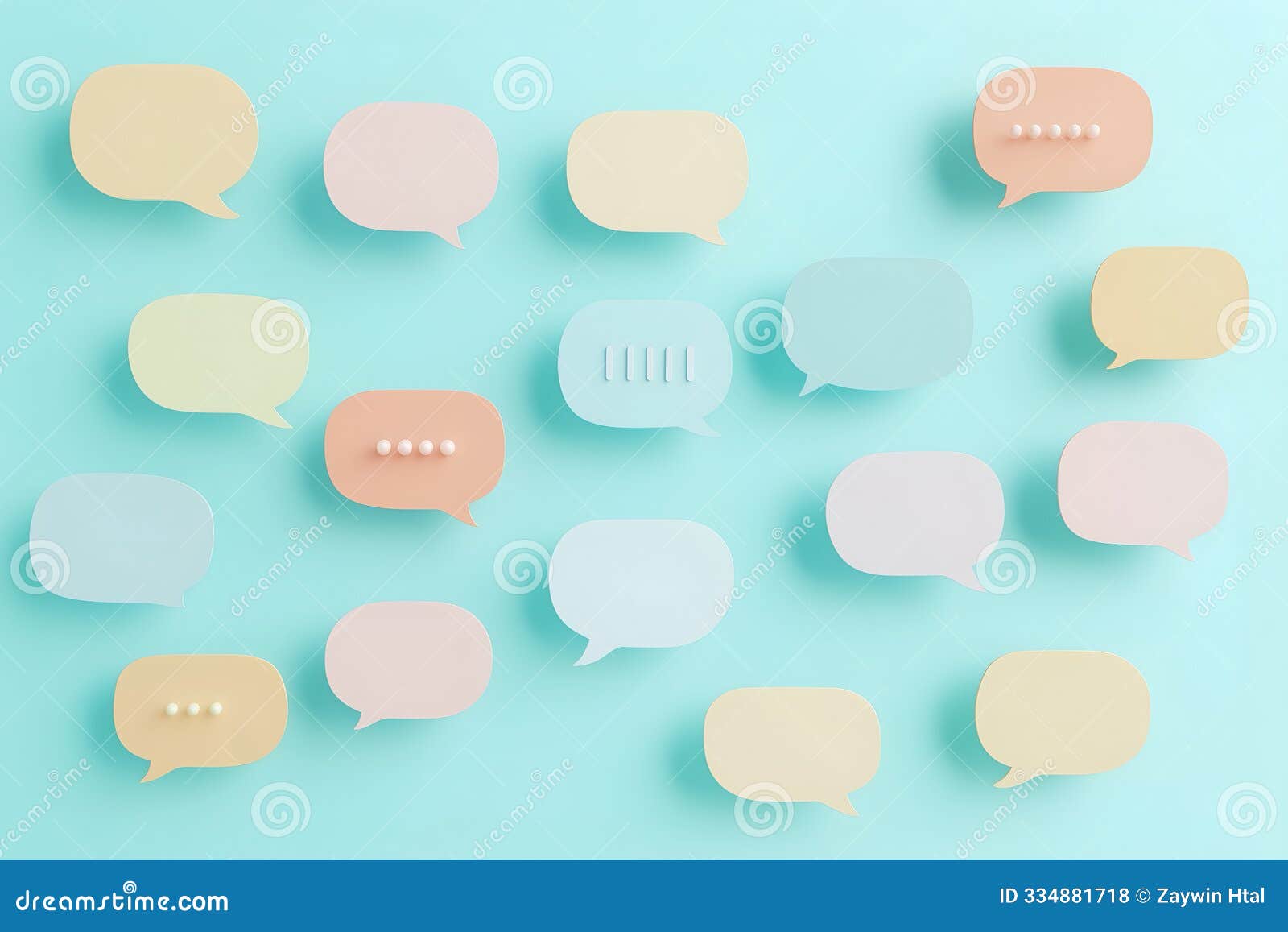A Group of Floating Speech Bubbles Representing Communication and ...