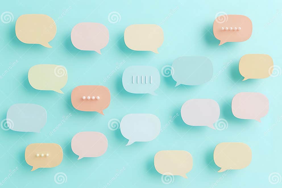 A Group of Floating Speech Bubbles Representing Communication and ...