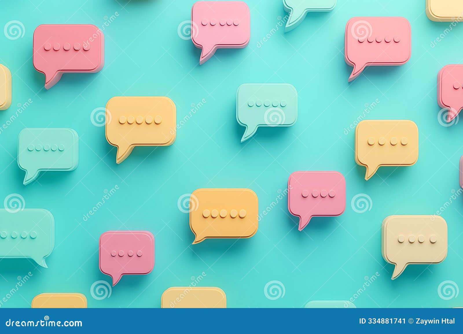 A Group of Floating Speech Bubbles Representing Communication and ...