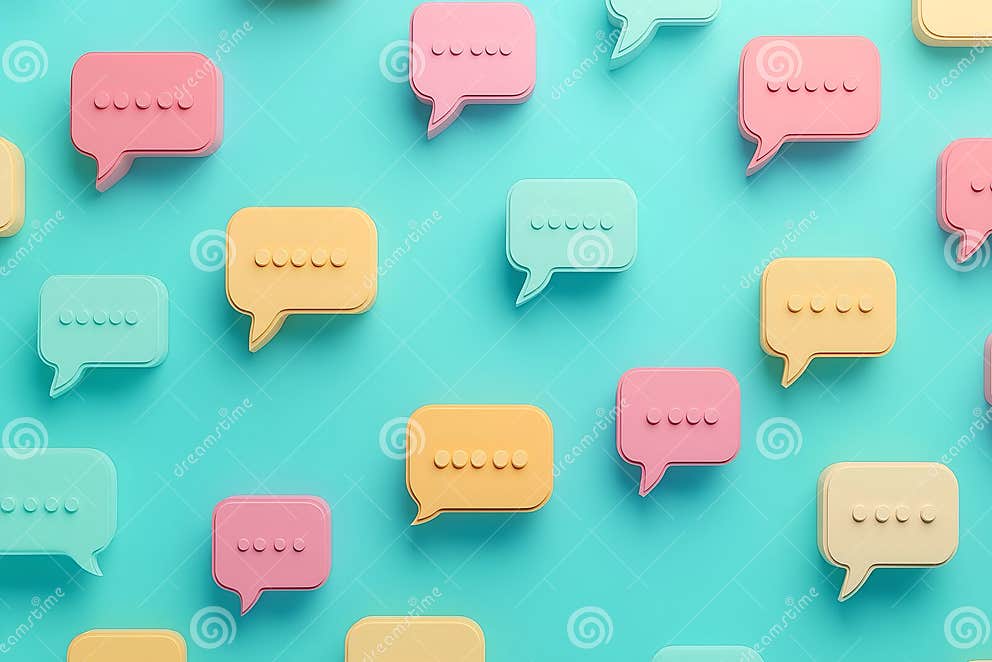 A Group of Floating Speech Bubbles Representing Communication and ...