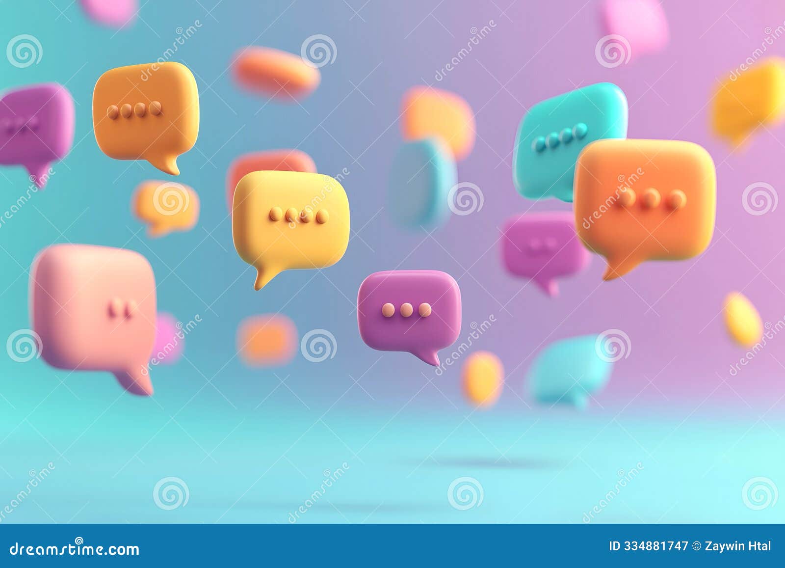 A Group of Floating Speech Bubbles Representing Communication and Dialogue Stock Illustration ...
