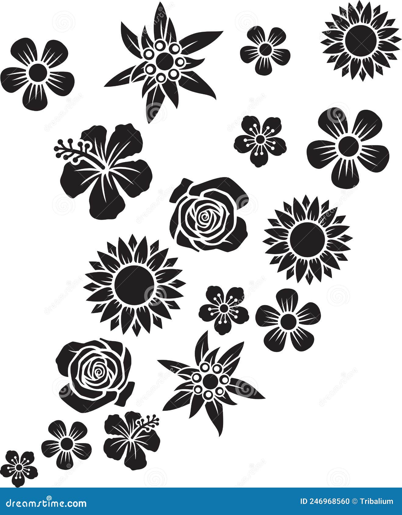 Group of flowers vector stock illustration. Illustration of dandelion ...