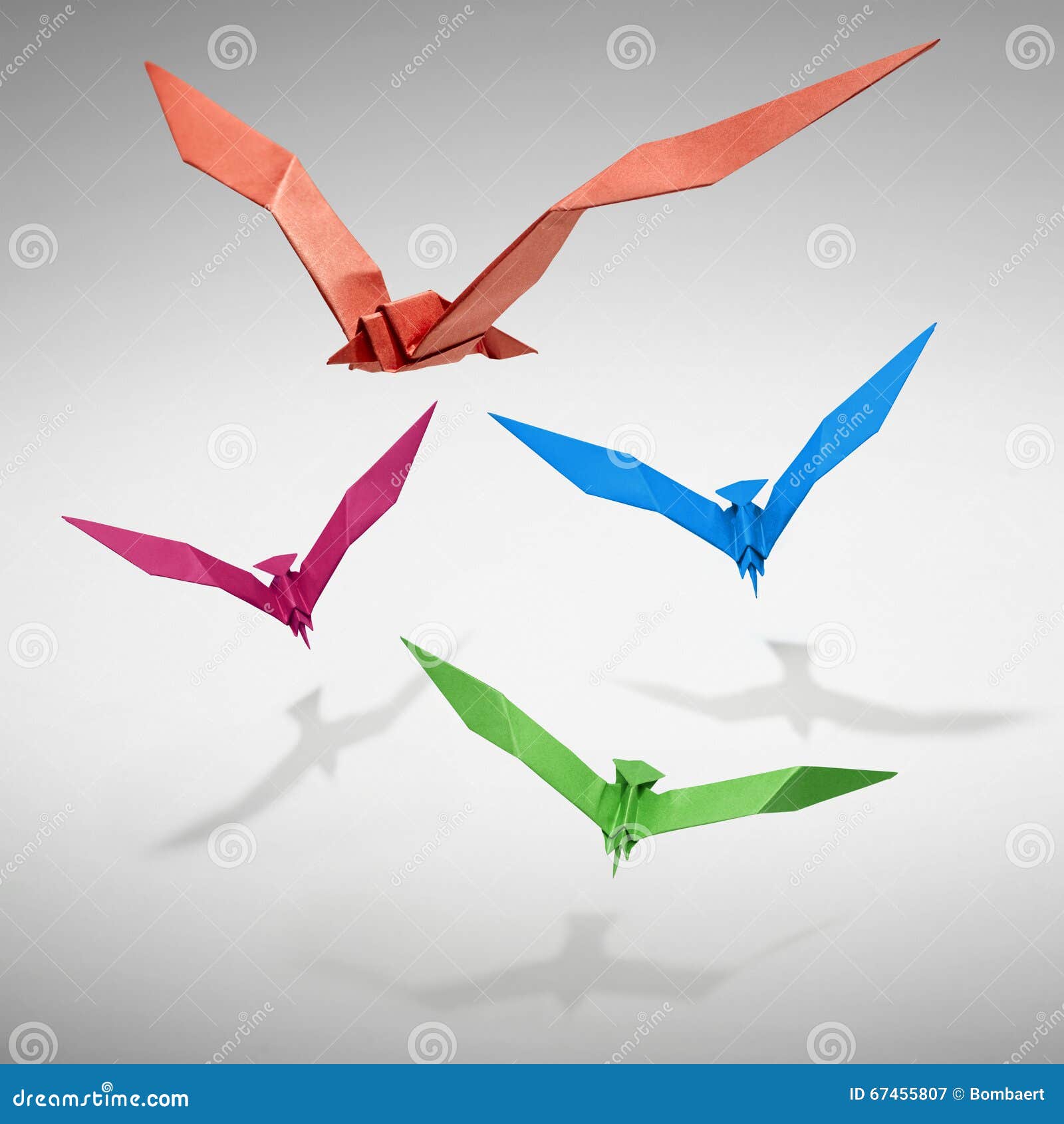 Group of Flying Birds in Origami Stock Image - Image of organism, east ...