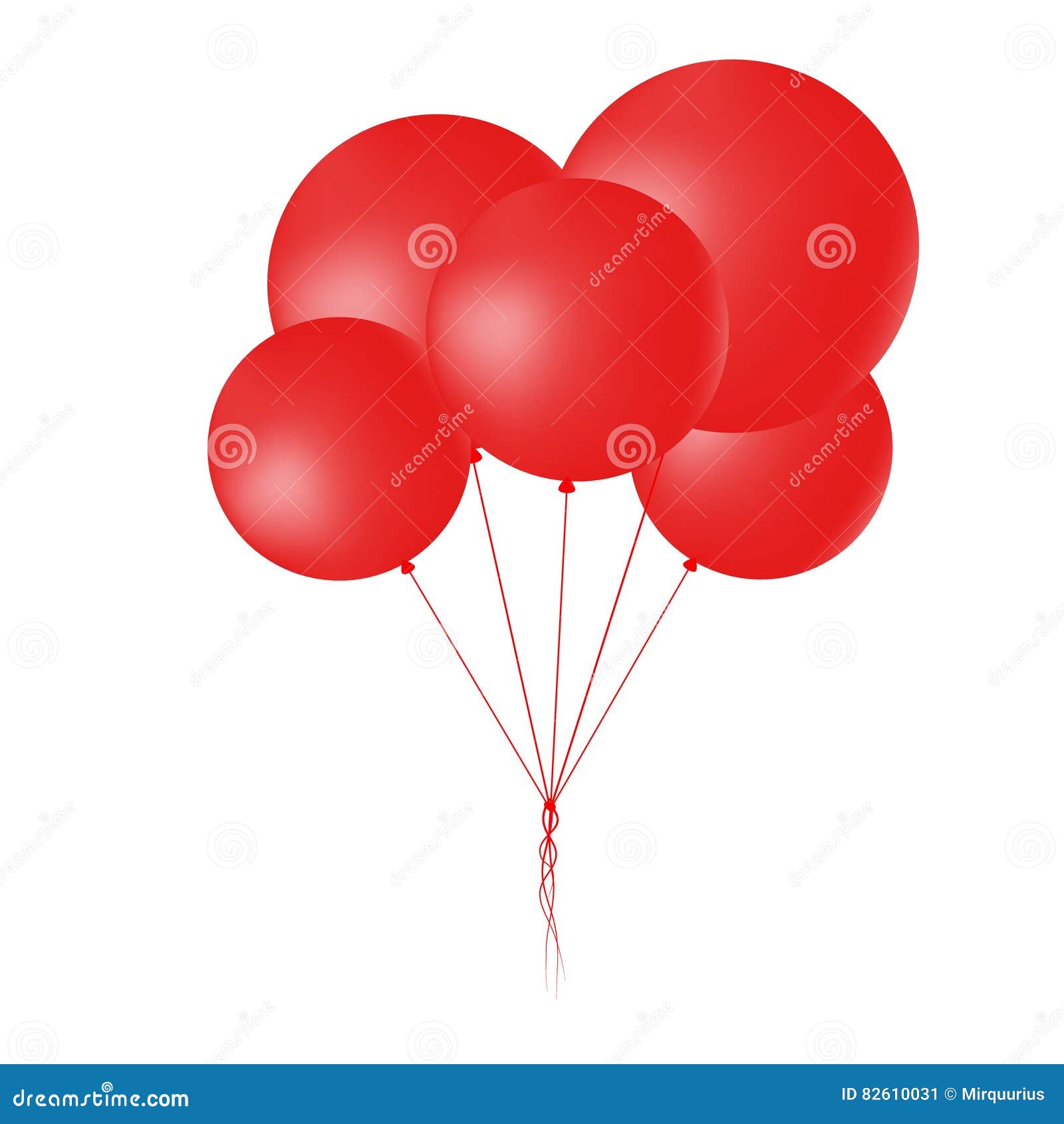 Group of Flying Round Red Balloons Stock Vector - Illustration of ...