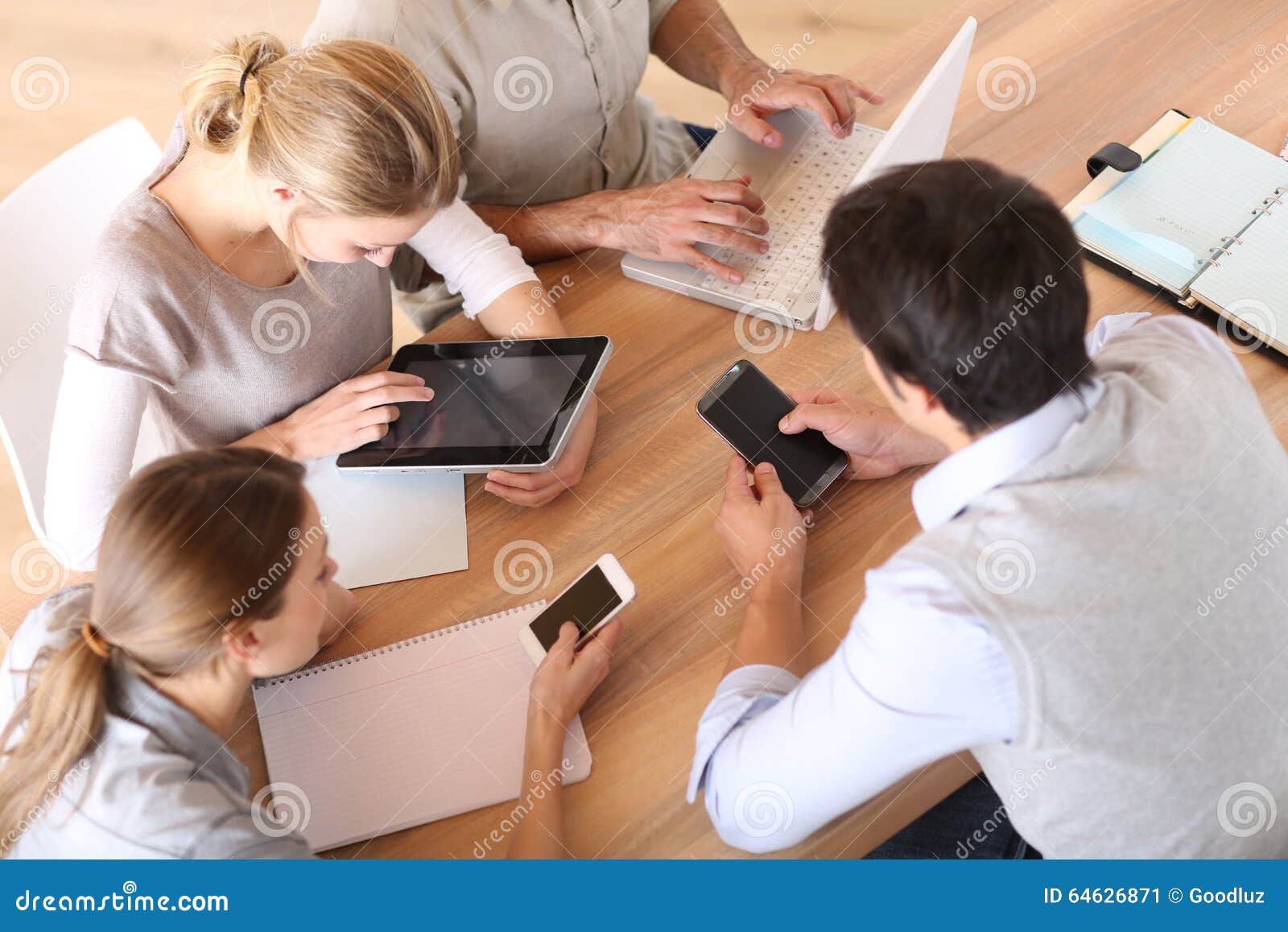 Group Fo Business Team from Upper View Stock Image - Image of ...