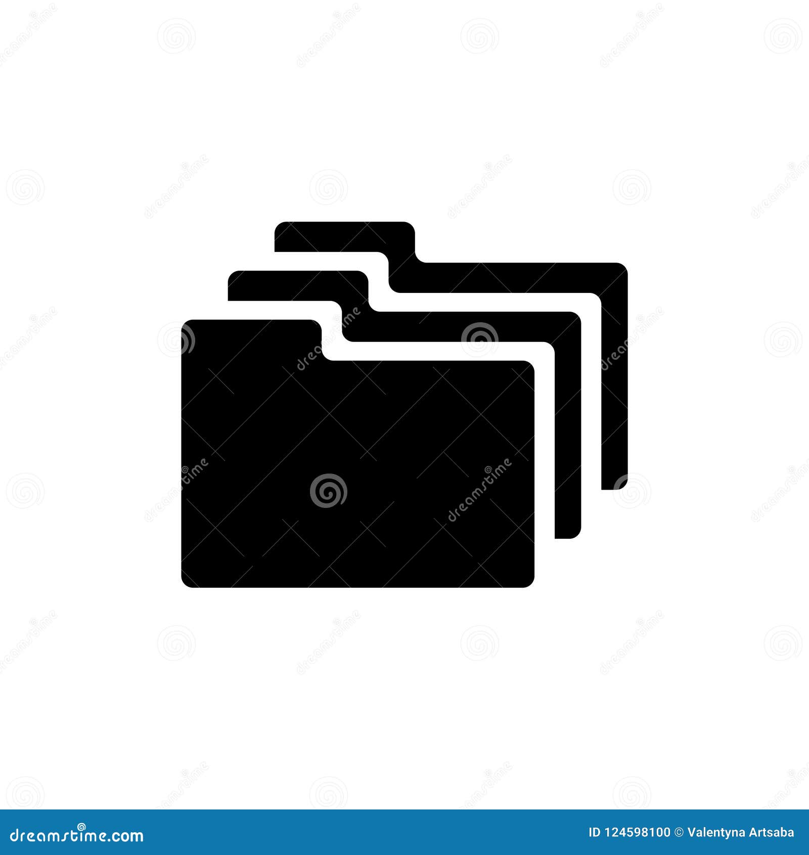 Group Folders Flat Vector Icon Stock Vector - Illustration of button ...