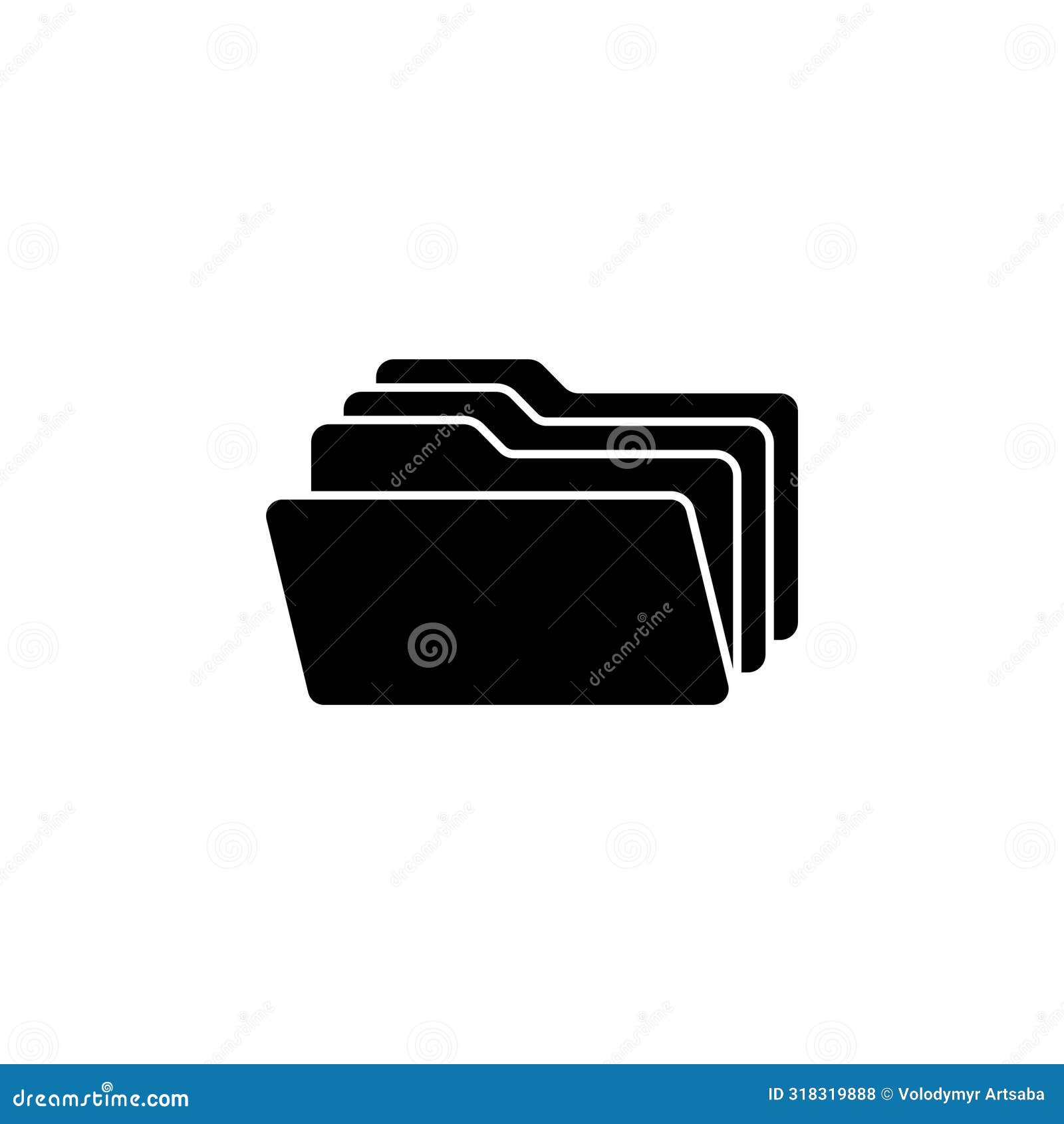 Group Folders Flat Vector Icon Stock Vector - Illustration of paper ...