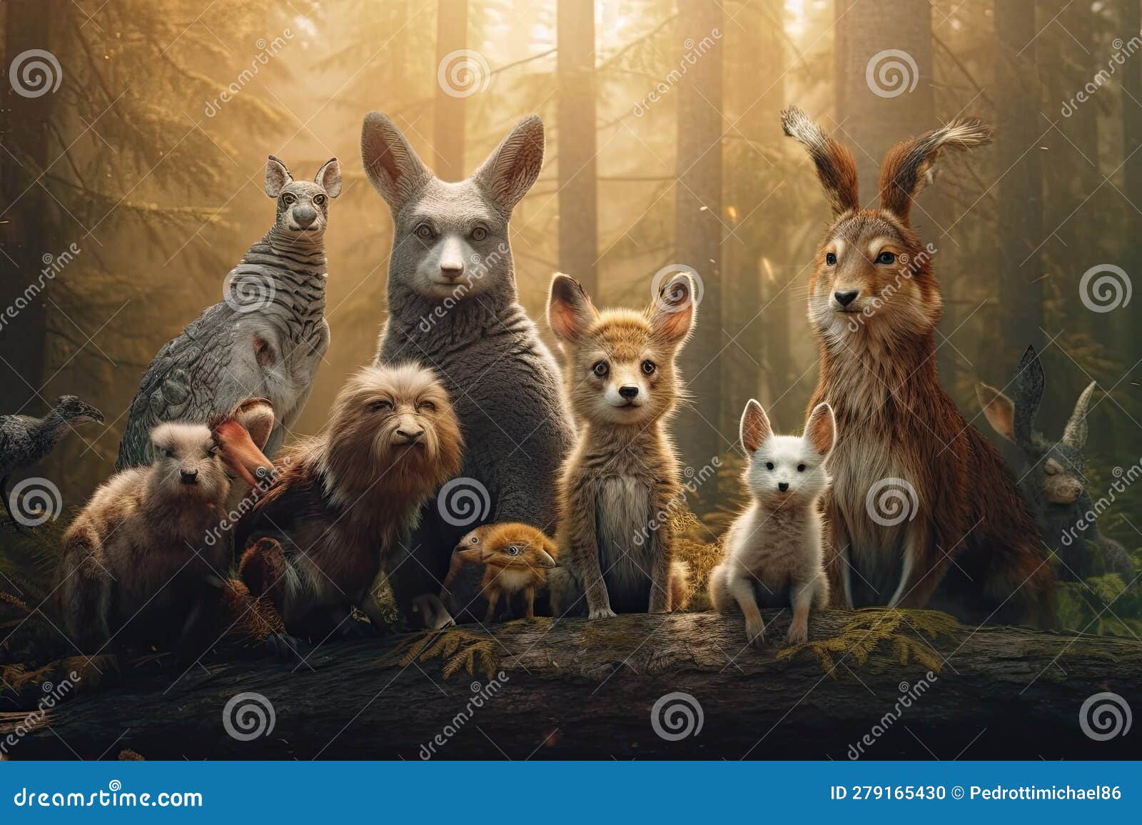 Forest Friends stock illustration. Illustration of generativ - 279165430