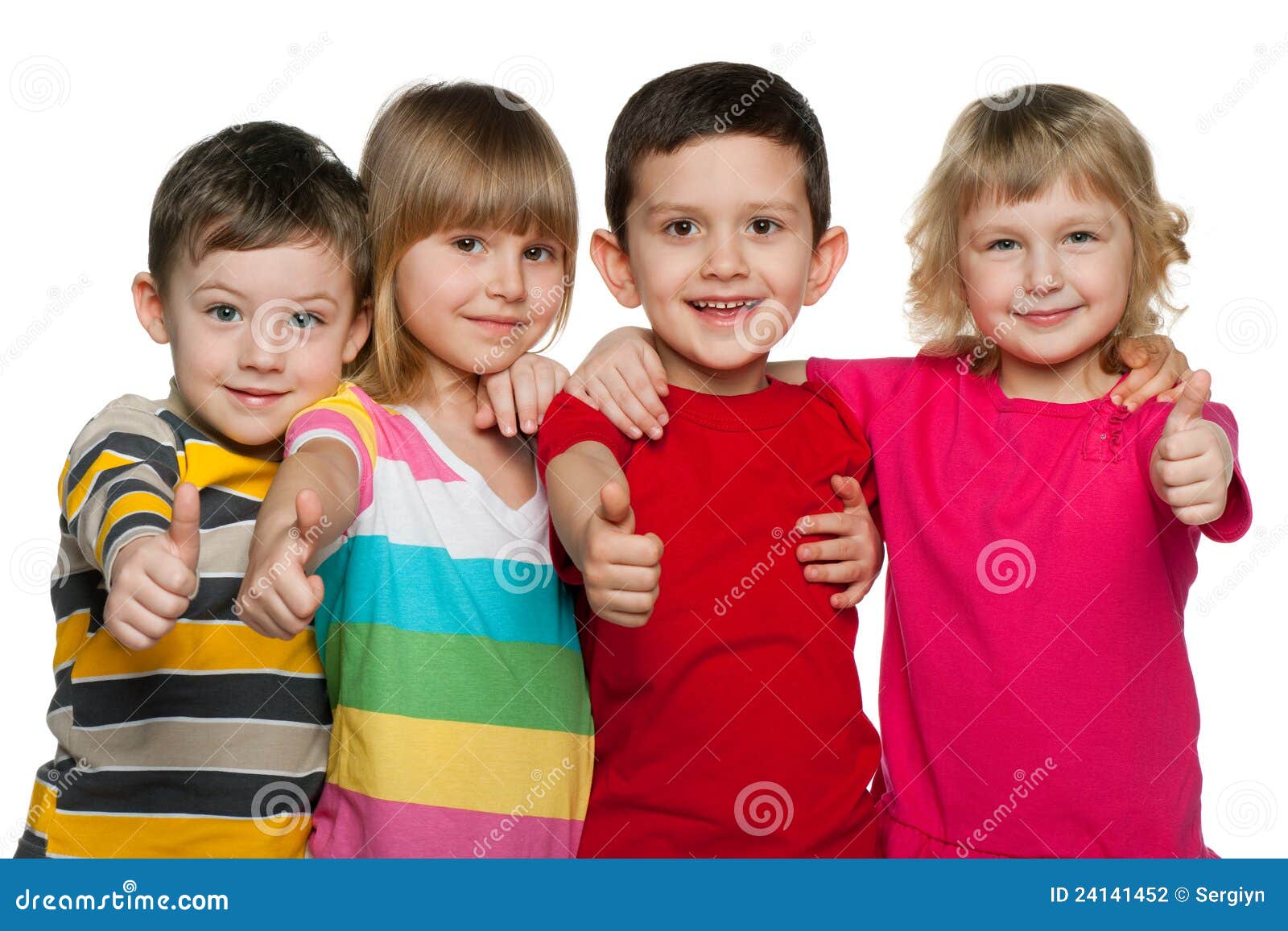 Group of four children stock photo. Image of people, female - 24141452