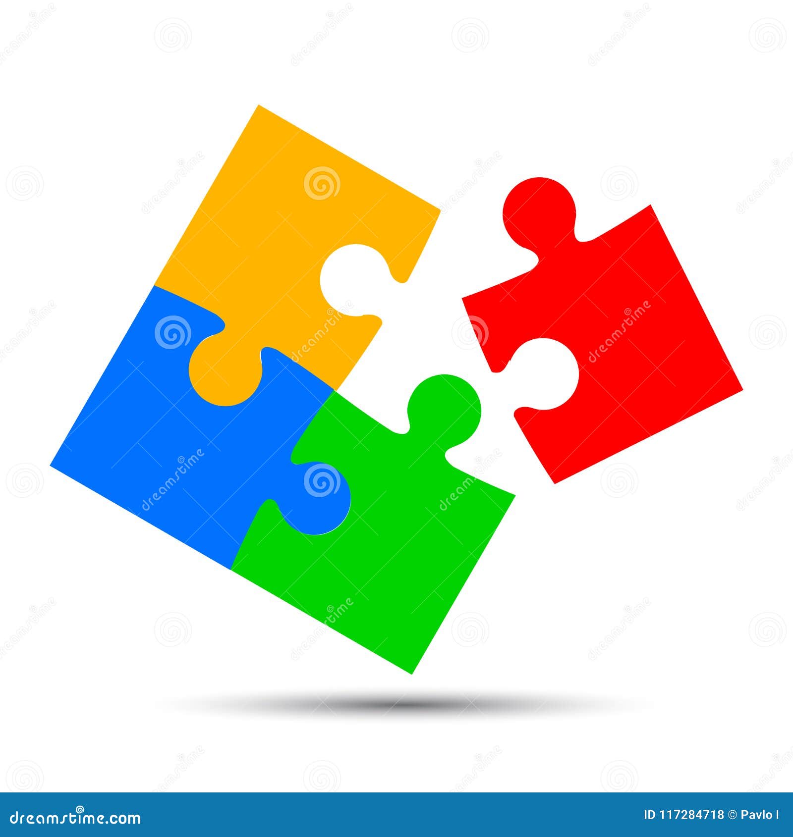 Group of Four Color Puzzle - Vector Stock Vector - Illustration of ...