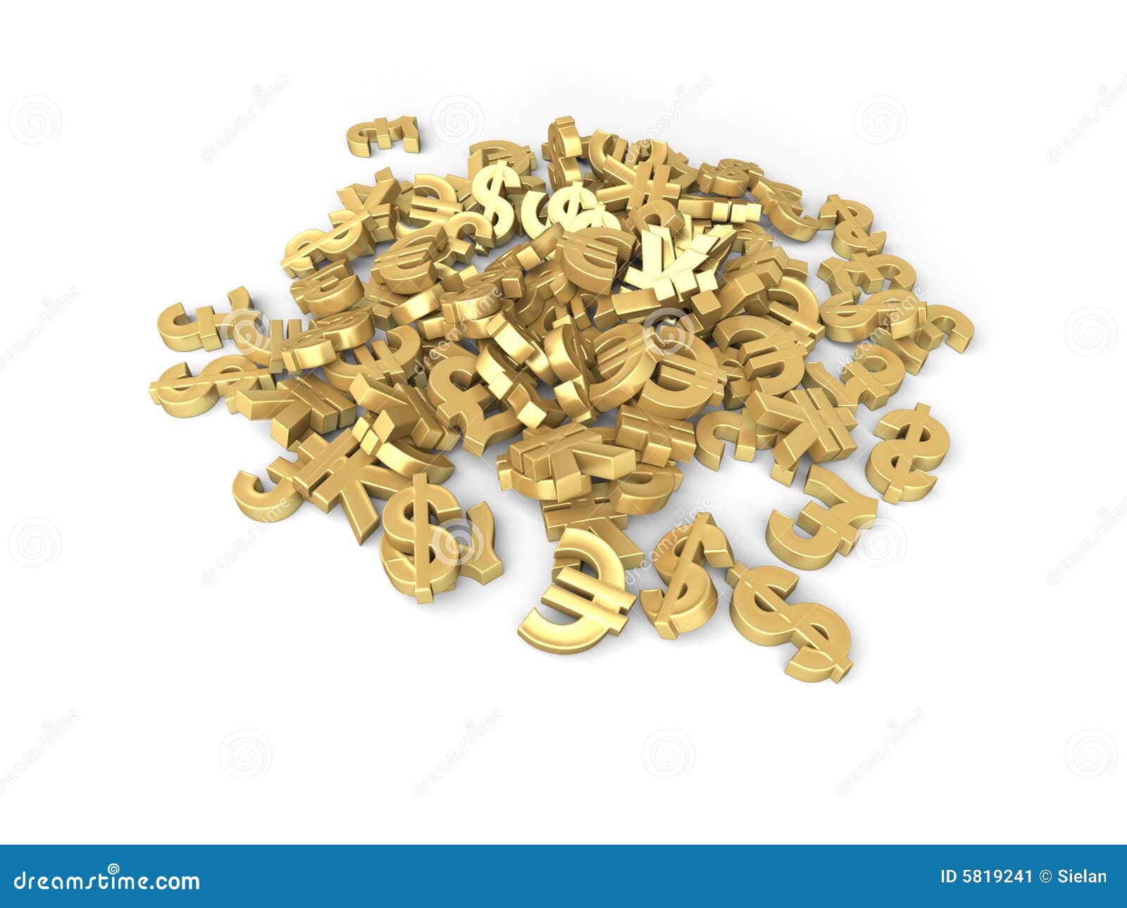 Group of Four Different Currencies Symbols Stock Illustration ...