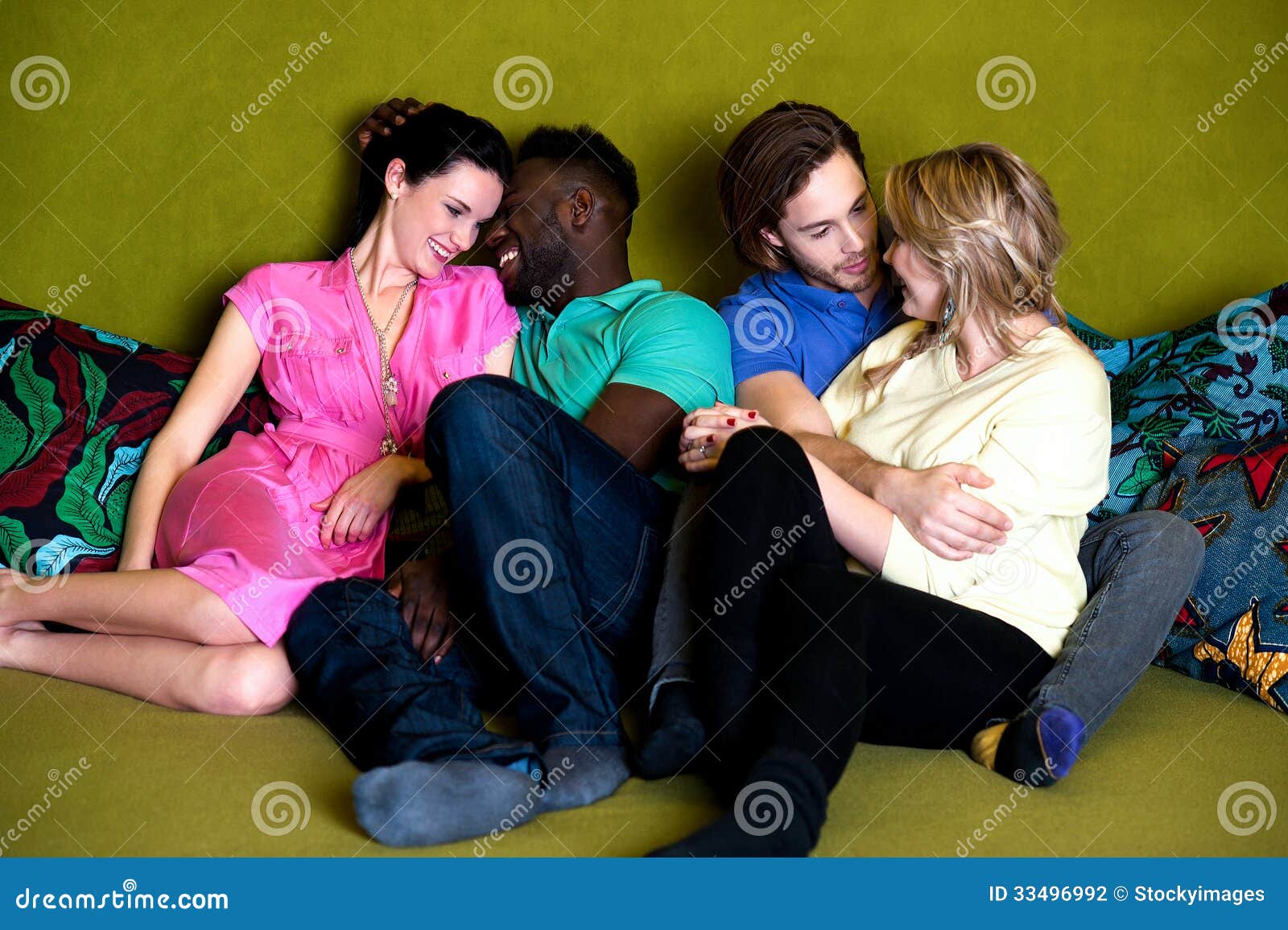 Group of Four Friends Having Fun Stock Photo - Image of enjoying, four ...