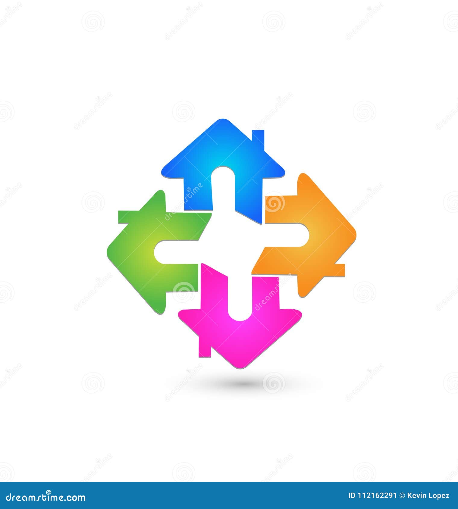 Group of Four Houses, Real Estate Icon Stock Vector - Illustration of ...