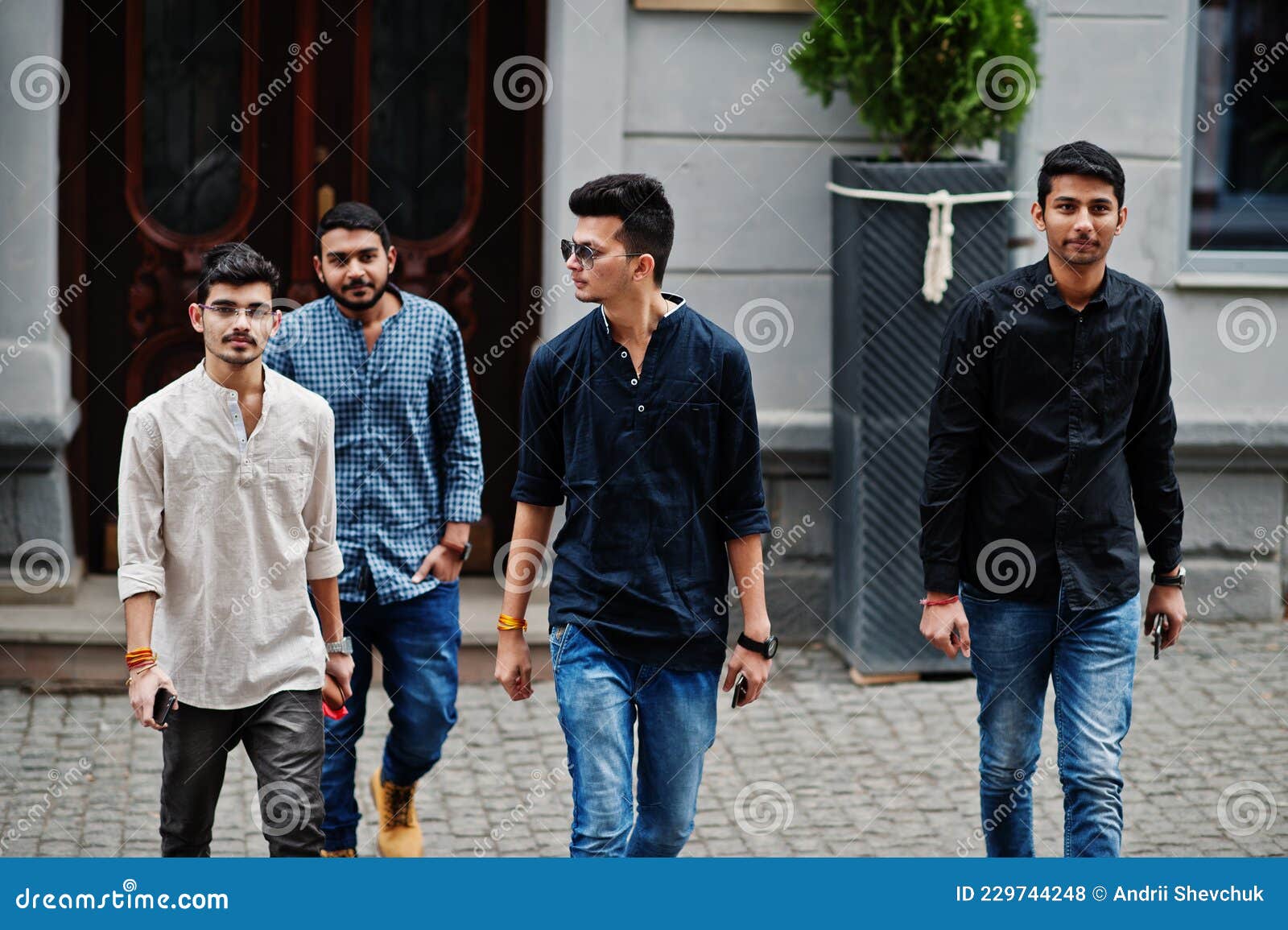 Group of four indian man stock photo. Image of indian - 229744248