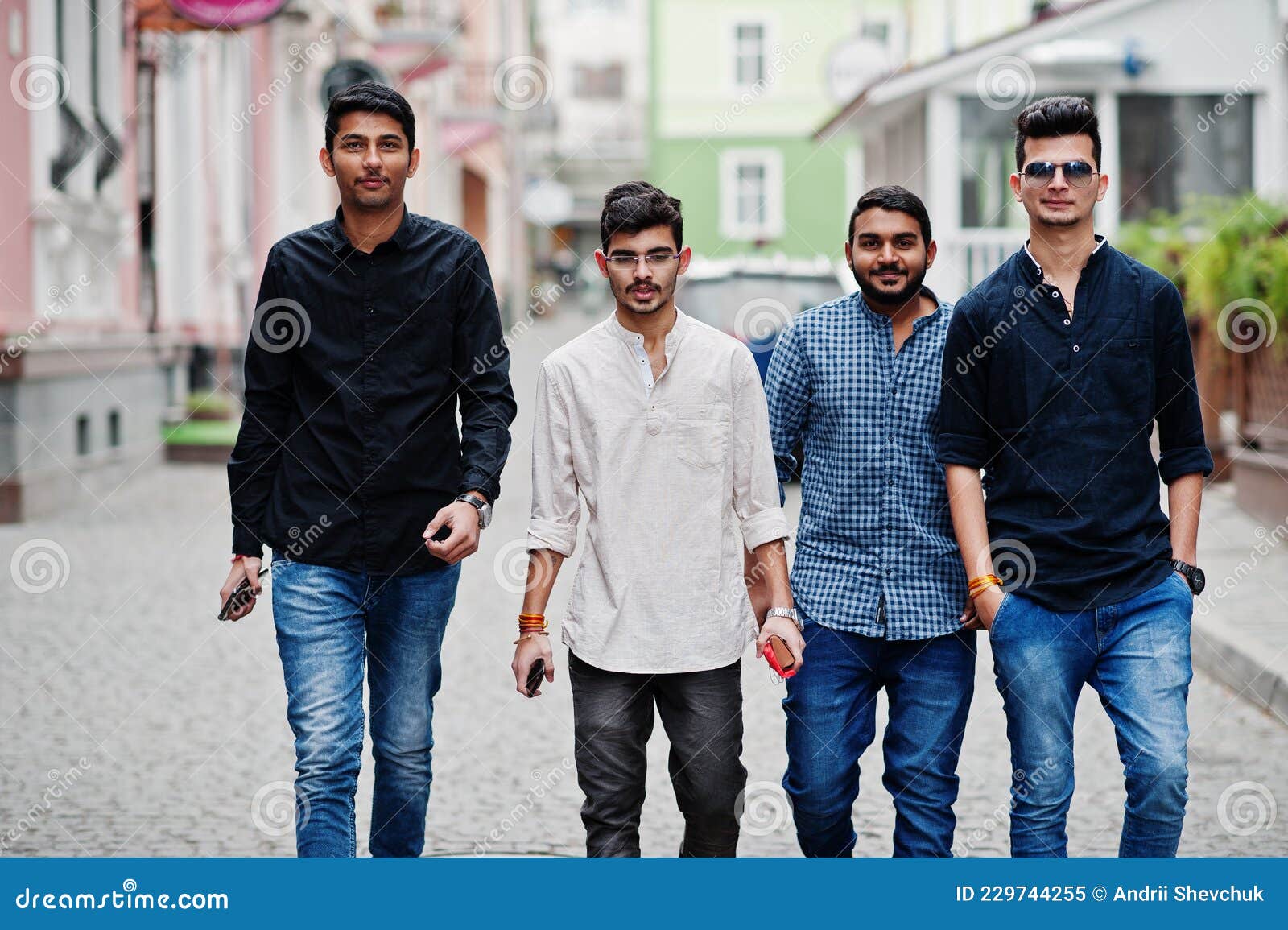 Group of four indian man stock image. Image of india - 229744255