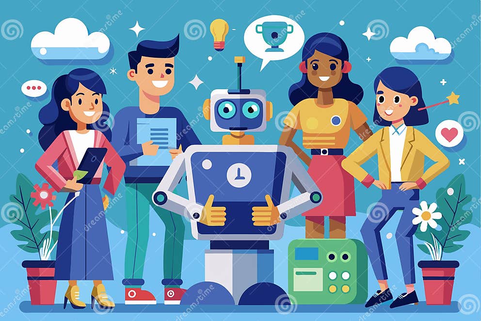 A Group of Four Individuals Interacts with Customizable Robots in a ...